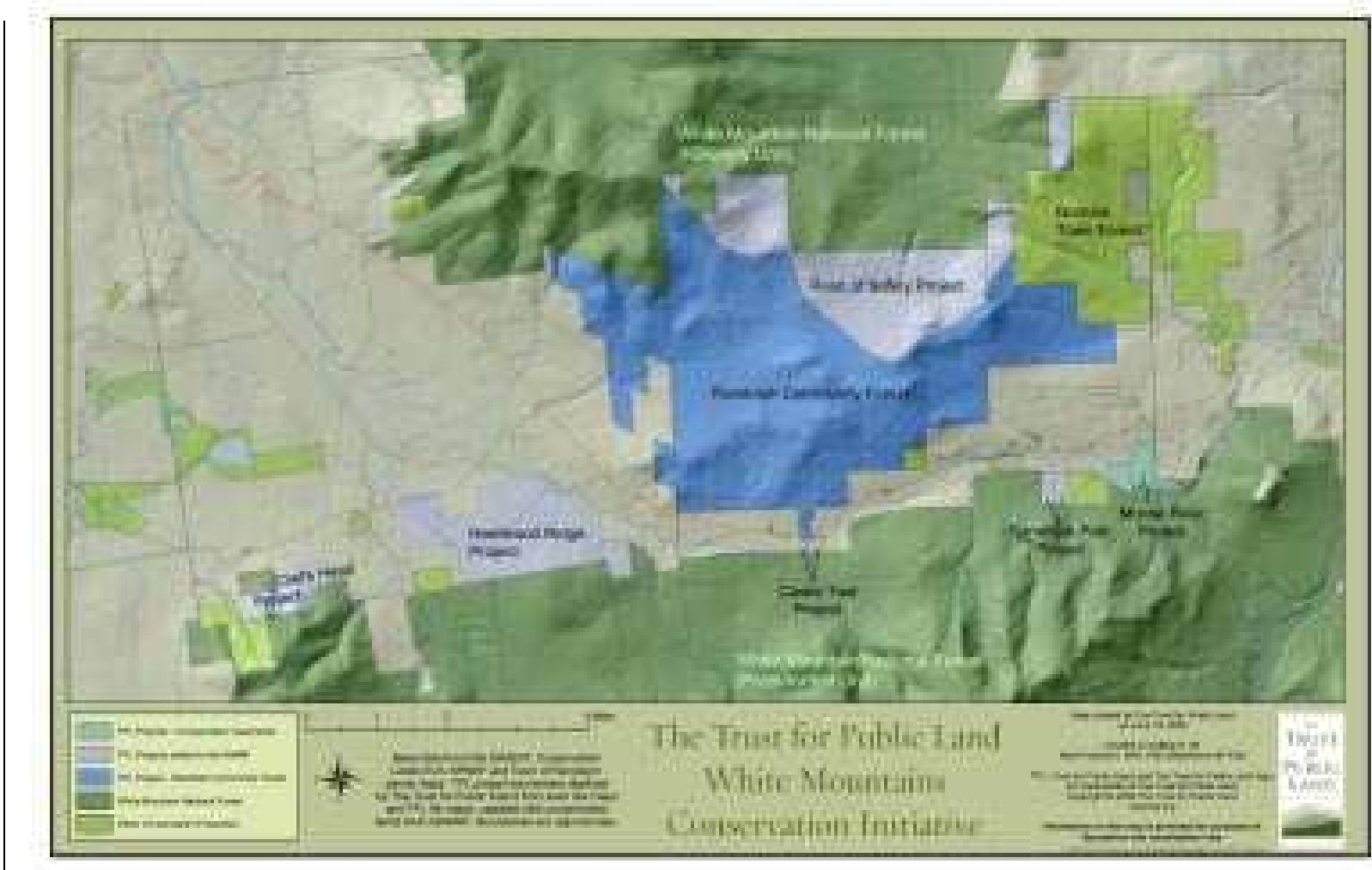 Map of randolph community forest and surrounds.