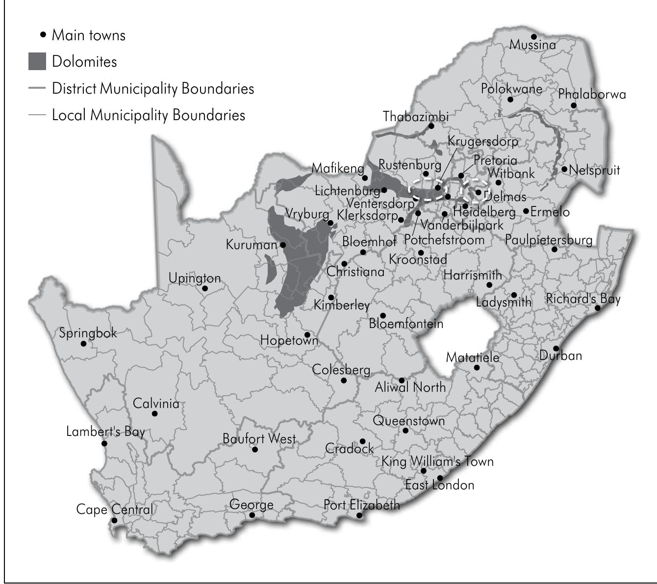 Source: adapted from gpm consultants, 2009 figure 1: map of