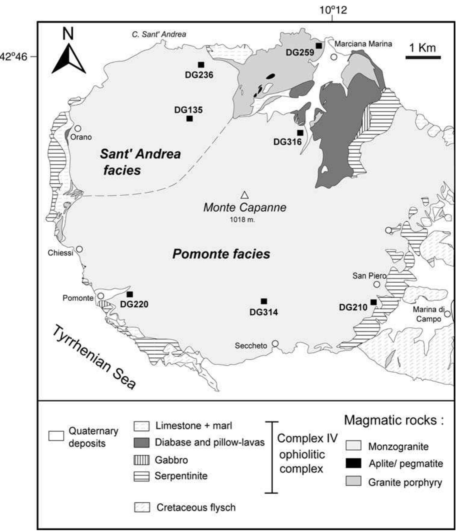 Geological map of the western part of elba island (after