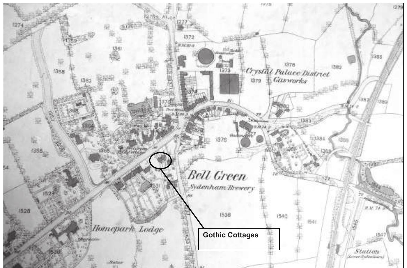 1 map of bell green, sydenham, 1863. reproduced from the