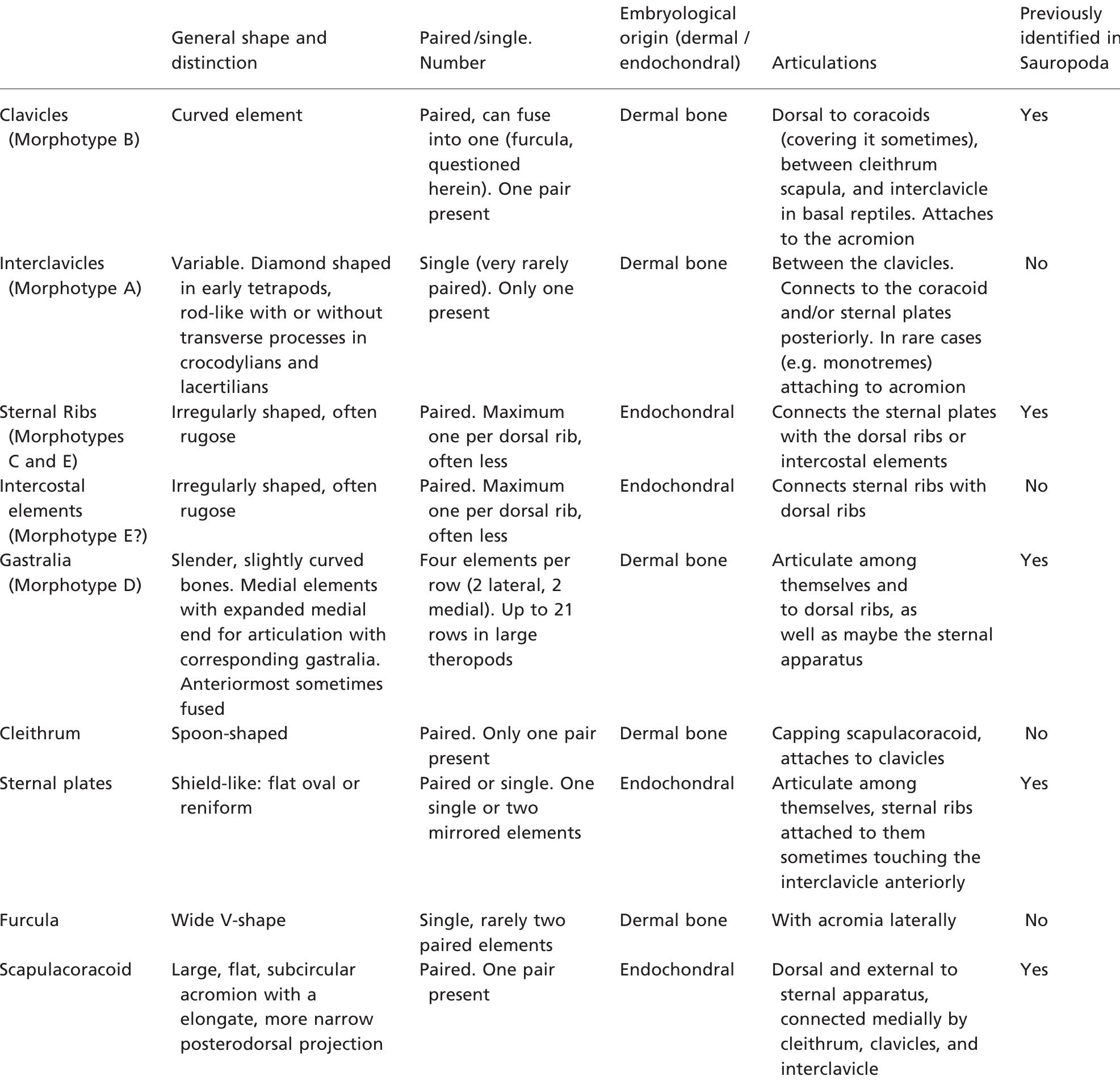 Bones present in the chest regions of tetrapods. pectoral