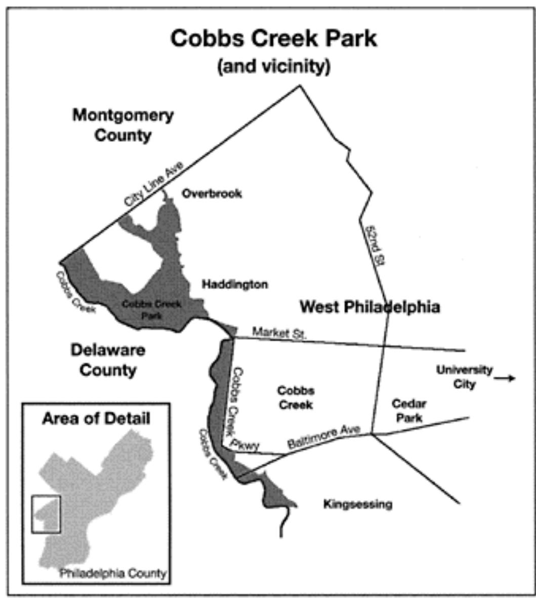3 cobbs creek park and vicinity (map by jason davidson,