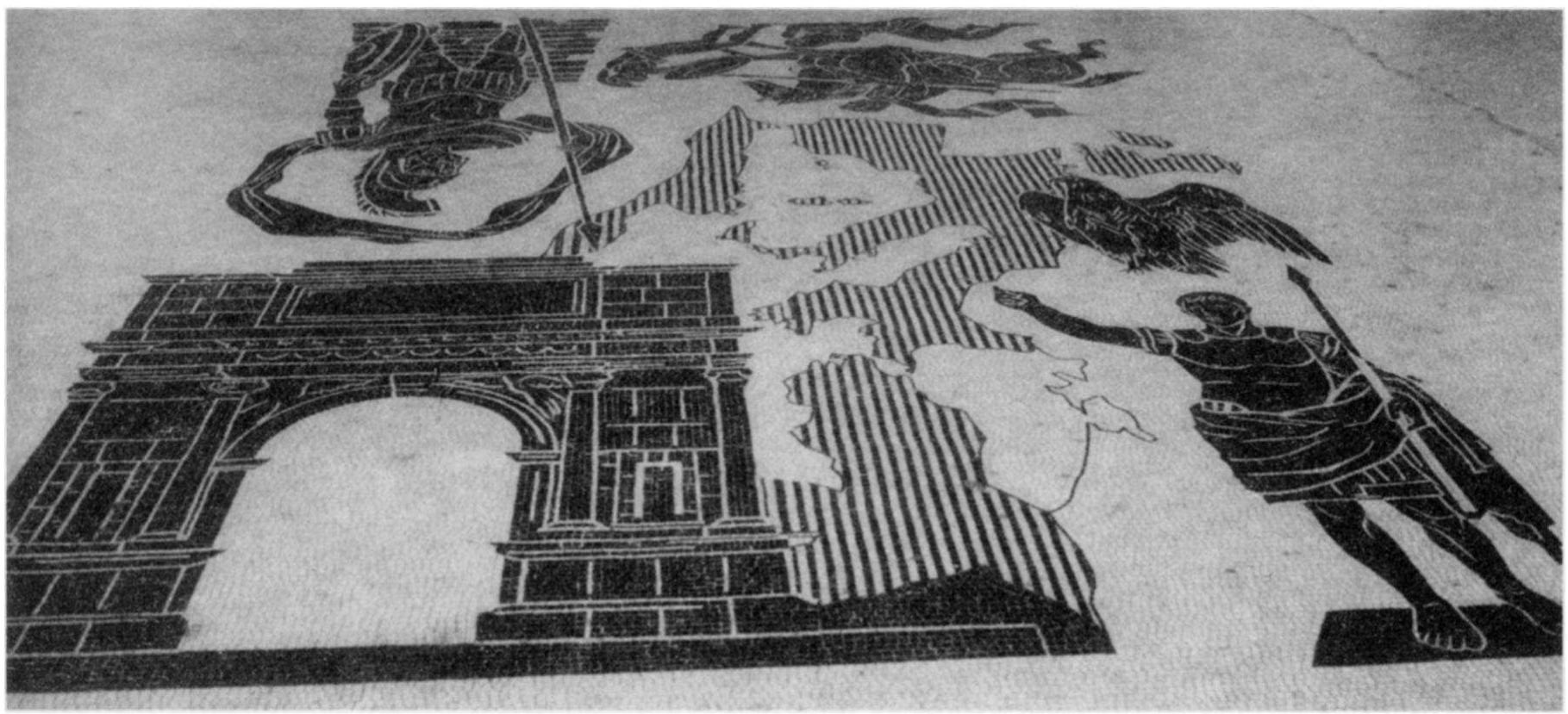 A mosaic map: the ancient roman empire in the pavement at