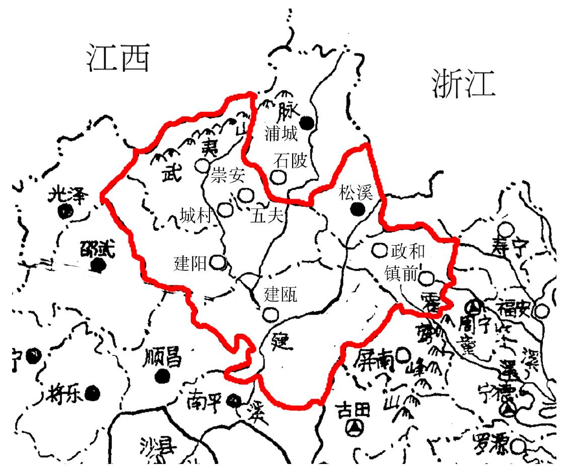 Map of the northern min area of fujian (adapted from chen
