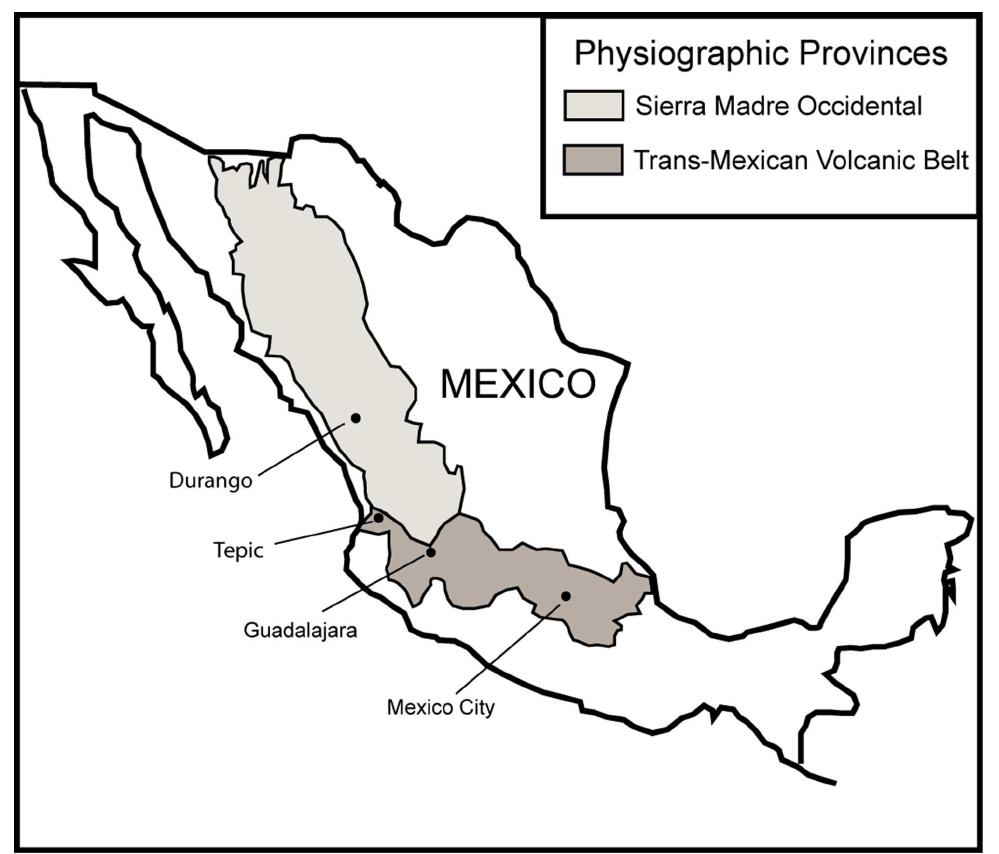 1. map of mexico showing the physiographic provinces,