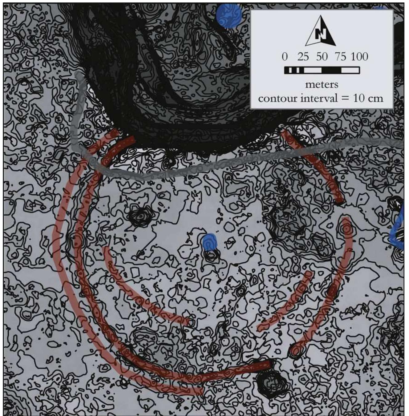 Composite topographic map of the “great circle” complex