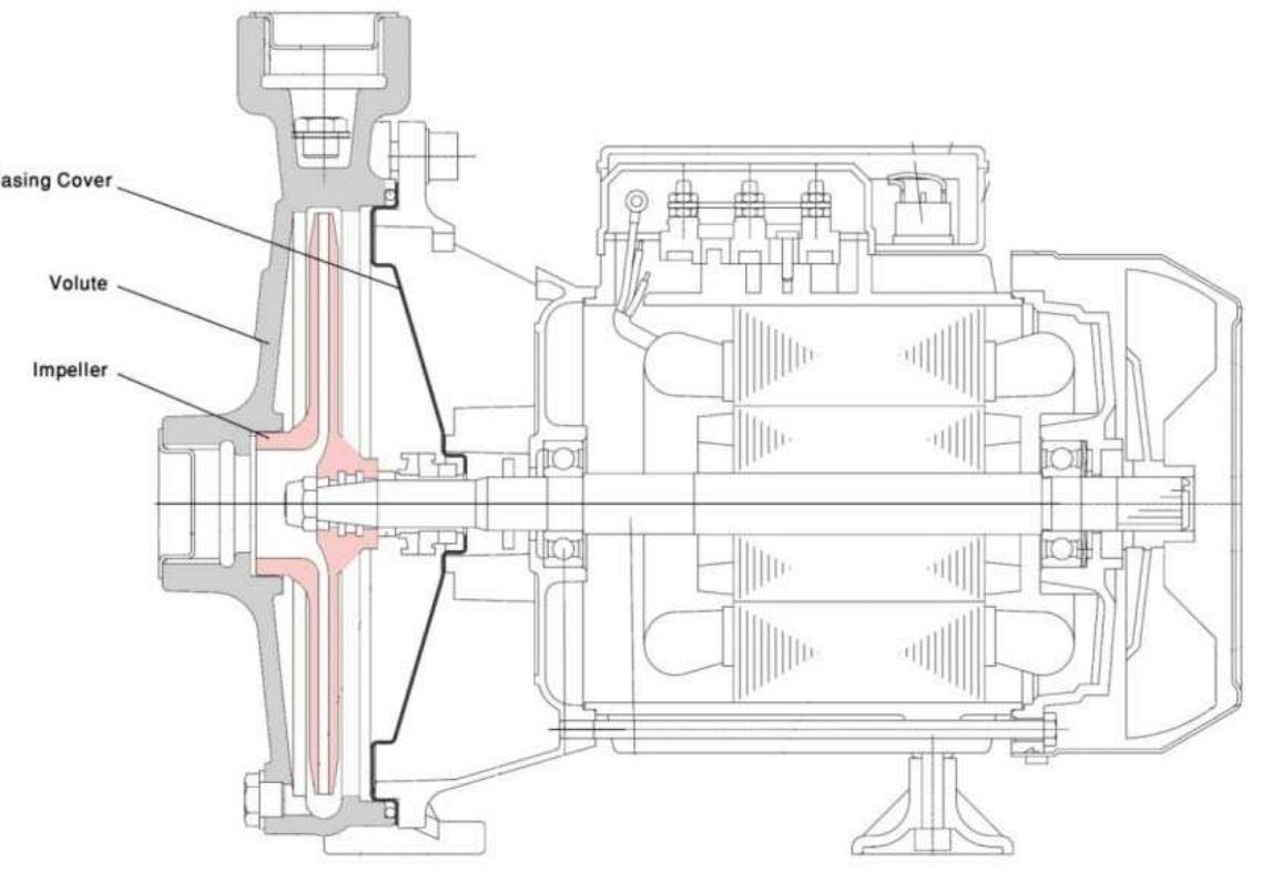Schematic view of a centrifugal pump