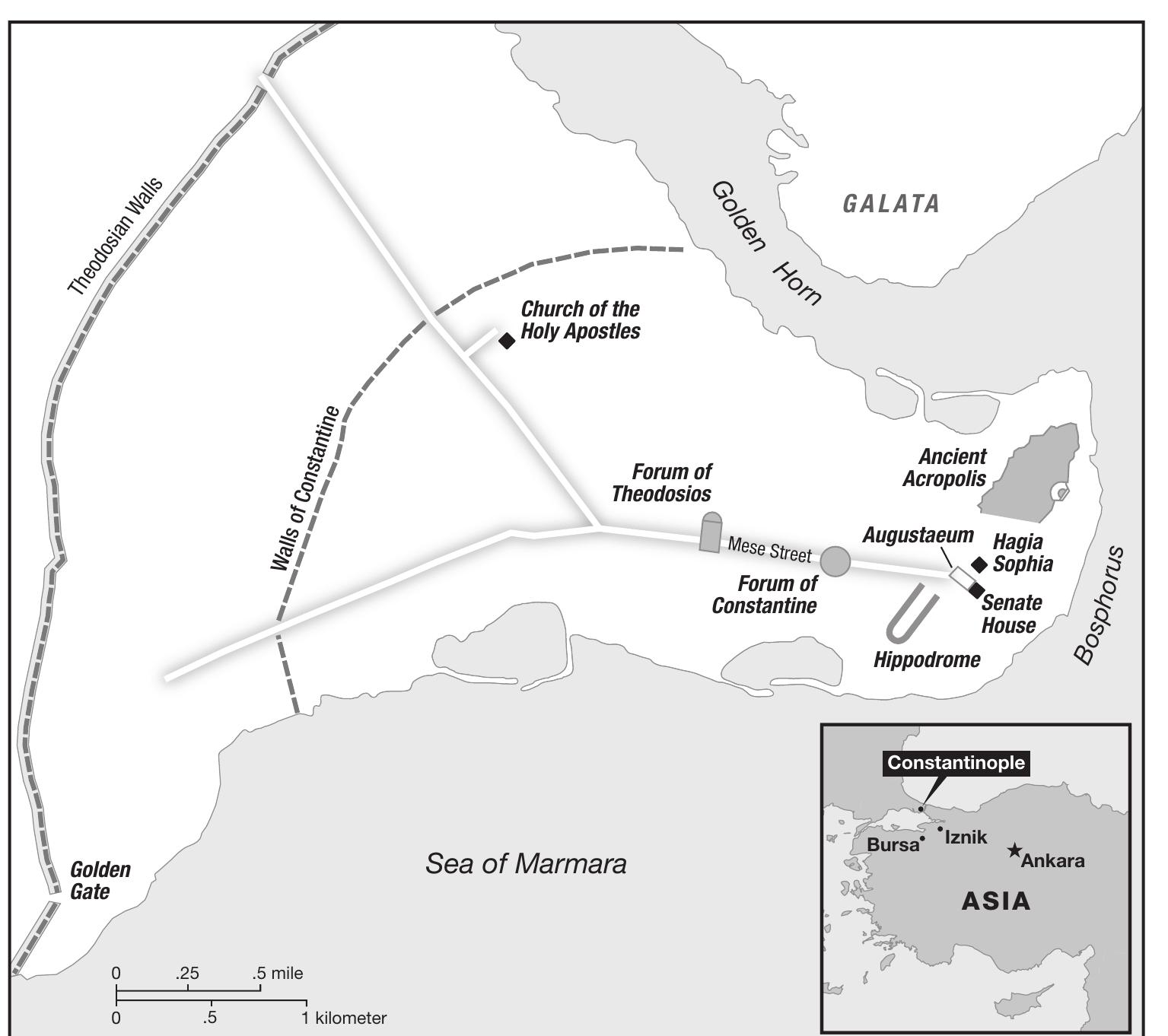 Map 7.1. byzantine constantinople, ca. 600 as transit point