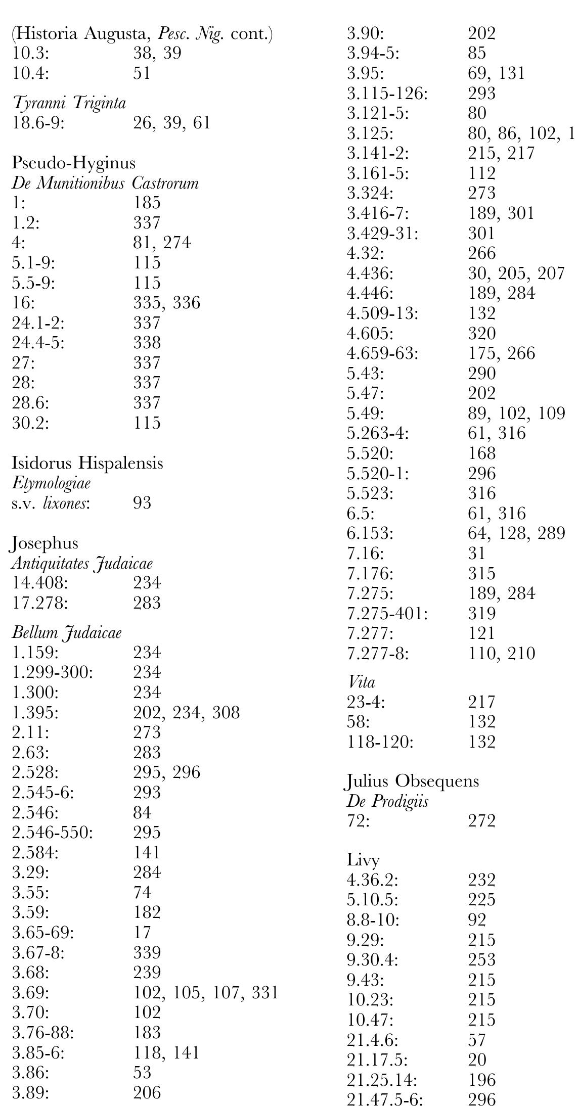 Table 14 - Logistics of the Roman Army at War