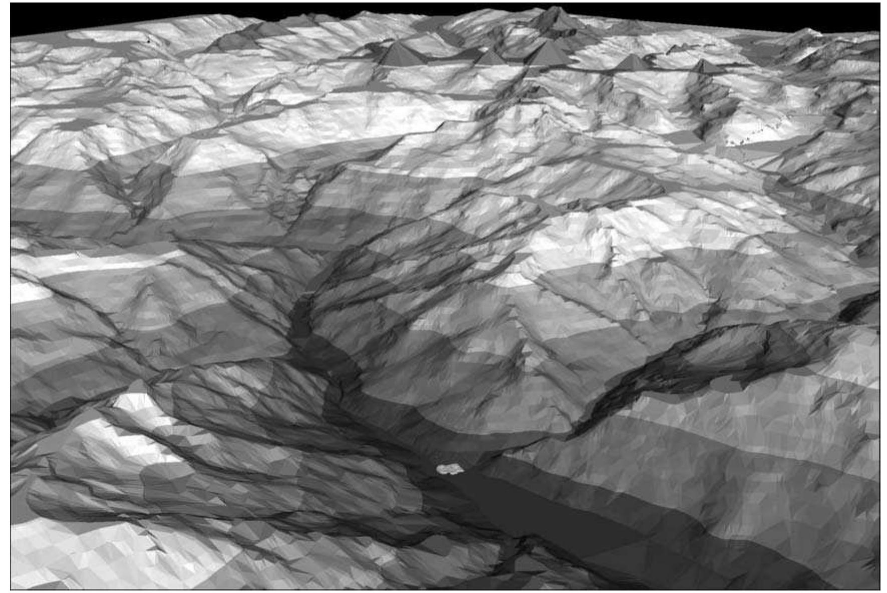 5. digital elevation model view of the location of chavin de