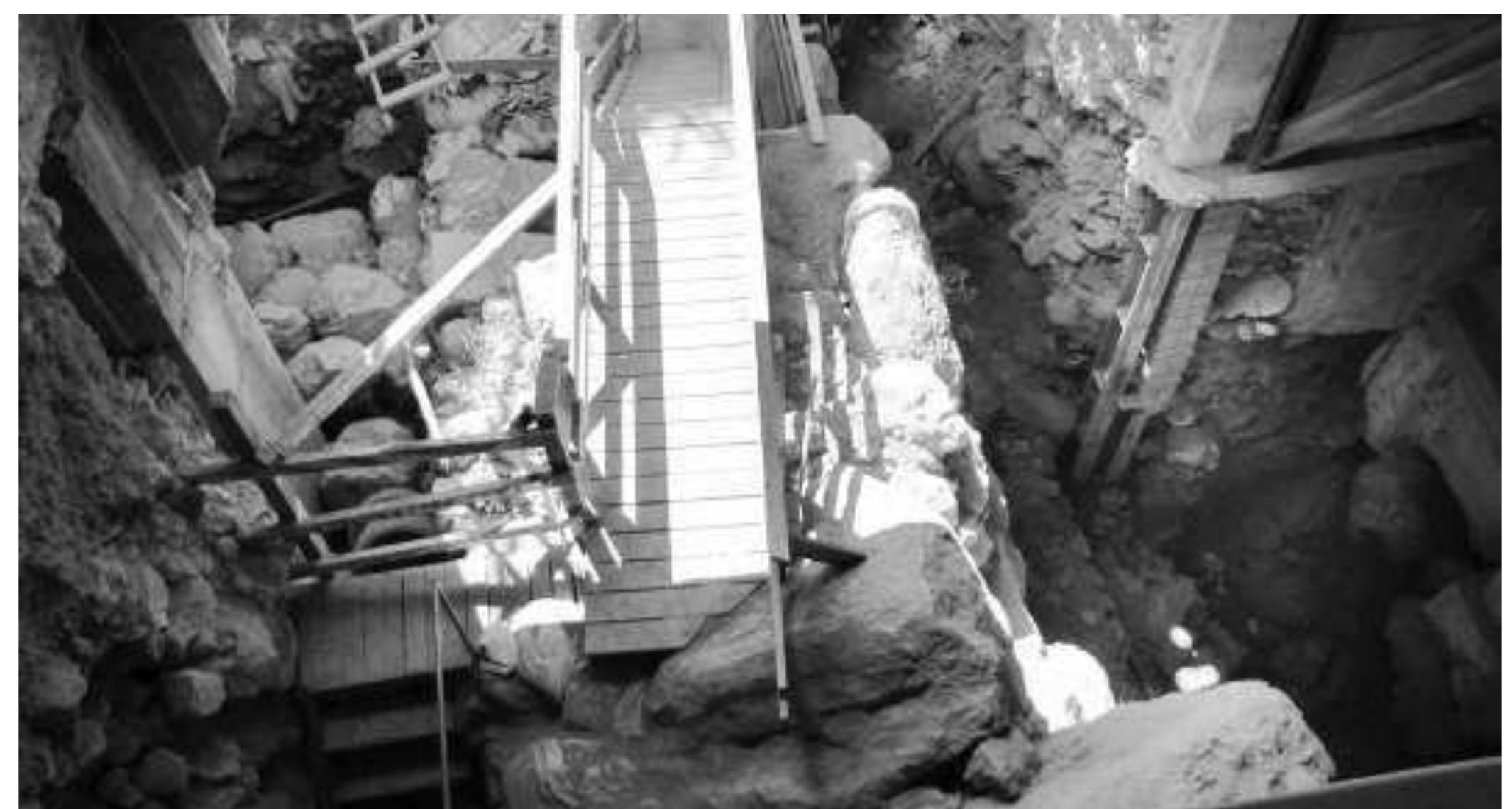 Looking down on the remains of the gihon towers that extend