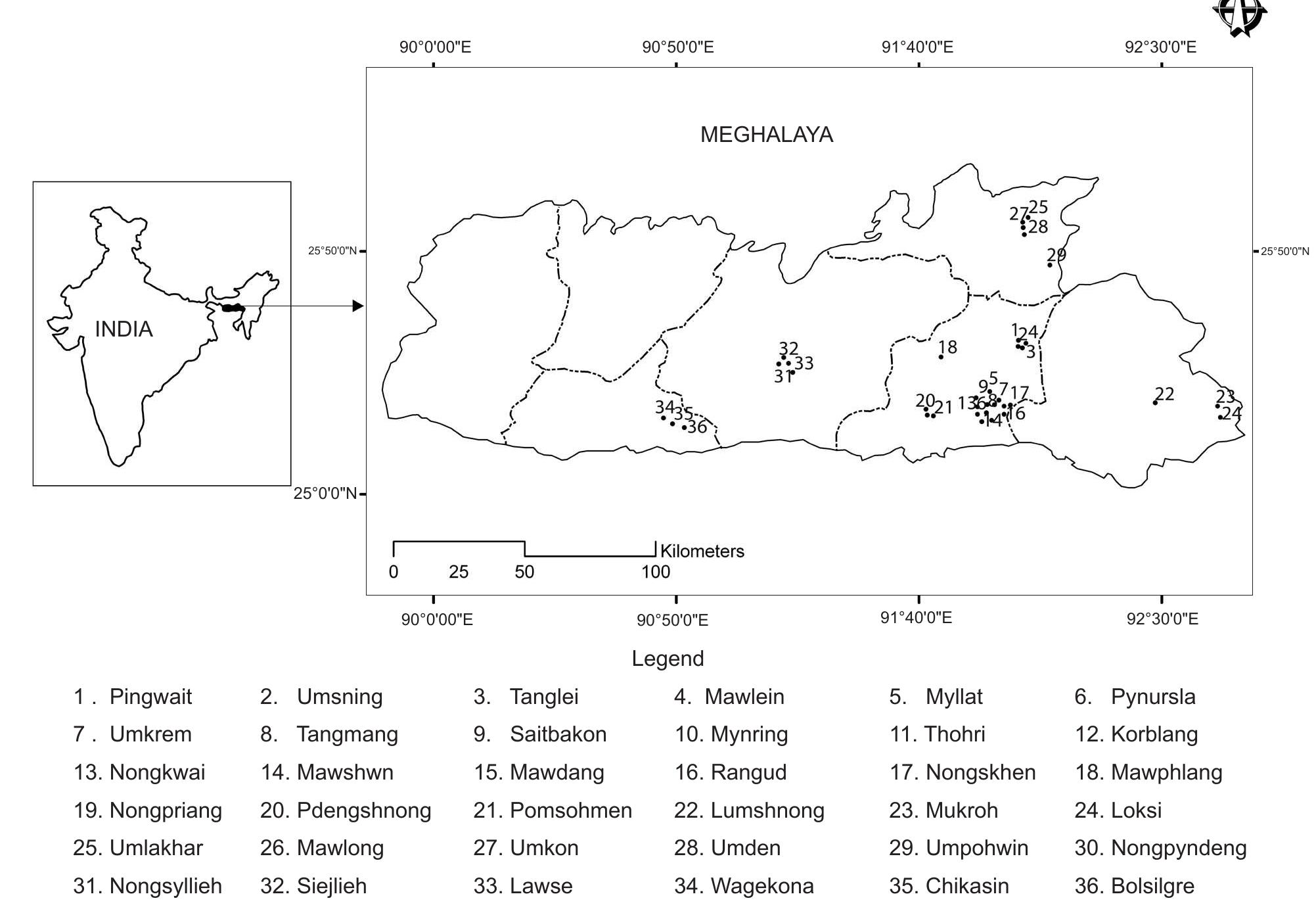 Map of the study area and the heads of traditional
