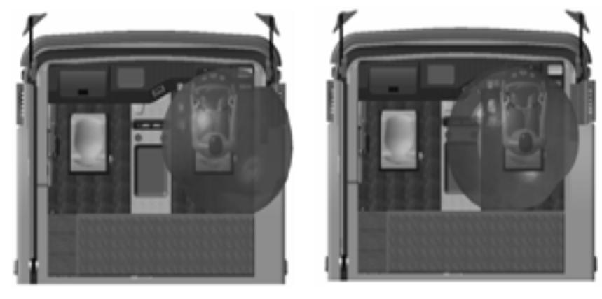 The figure 23 represents the reach of right hand of driver.