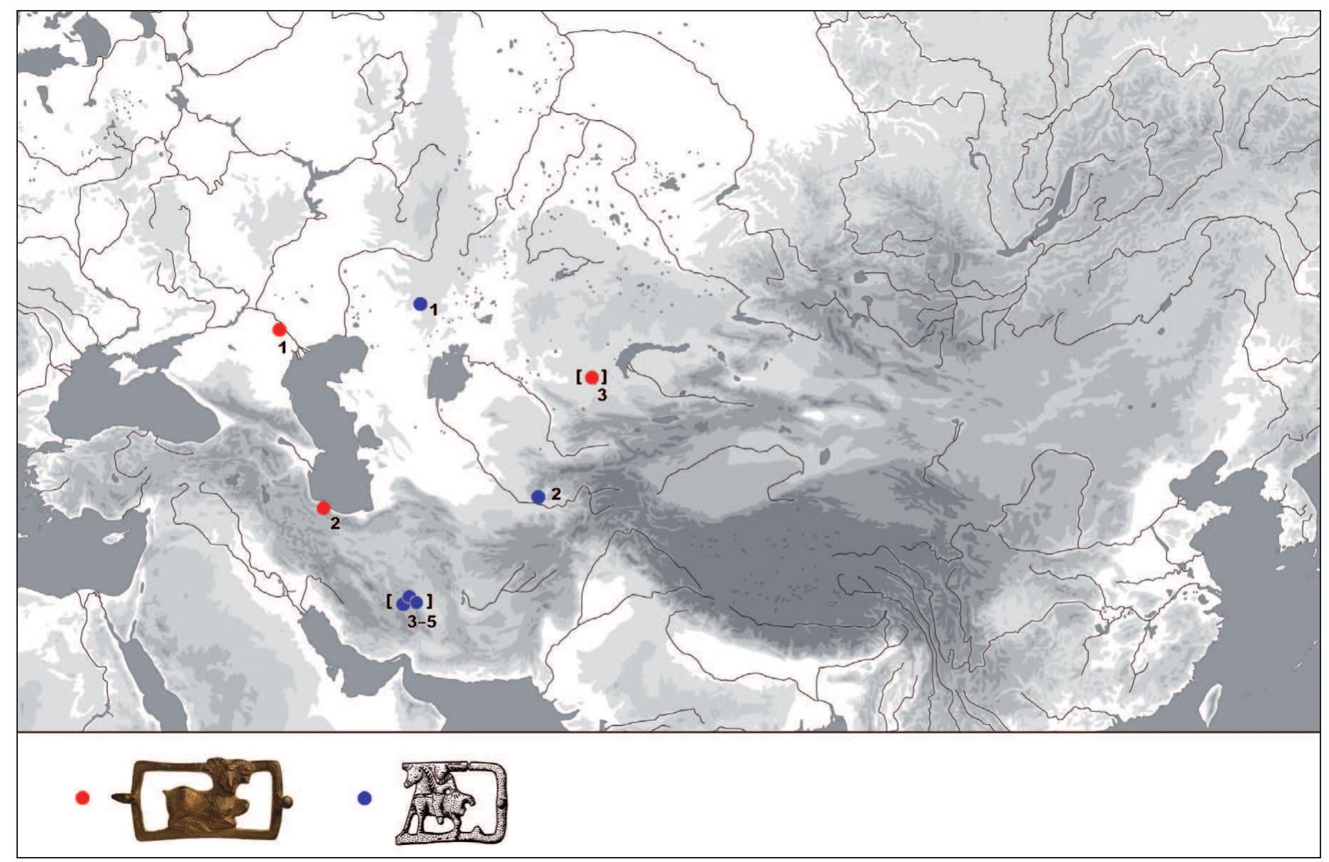 Distribution map of frame plaques. red dots: variant