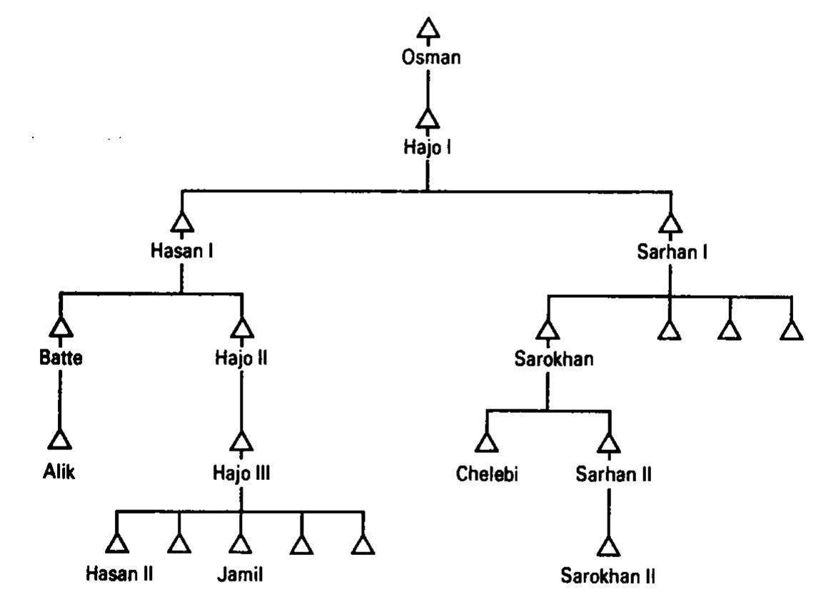 Partial family tree of the heverkan aghas (mala osman). they