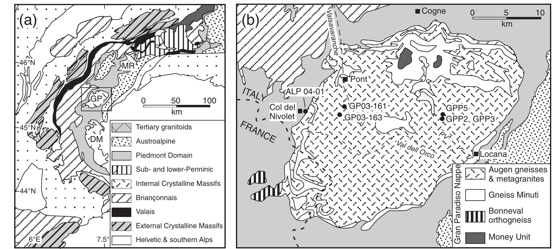 (a) geological map of the western alps showing the location