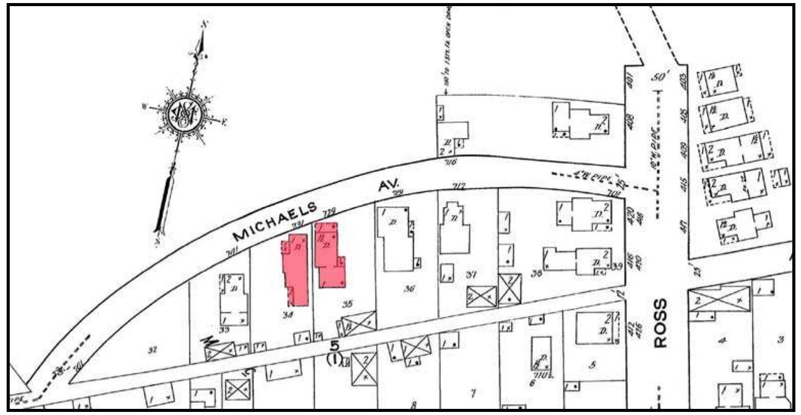 8. sanborn map (1918) showing the houses at 729 and 731