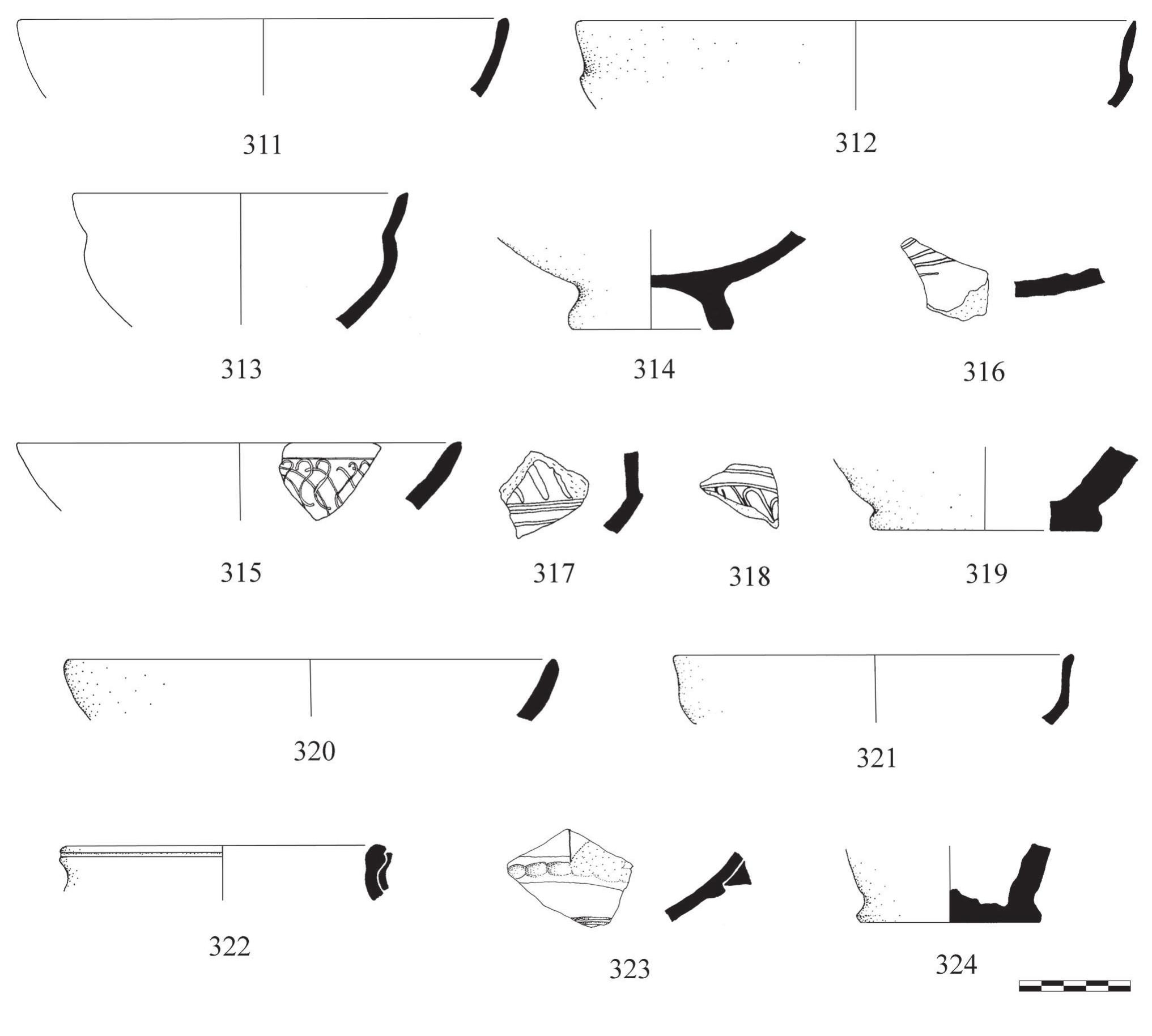 Medieval glazed ware (313-324). drawings by j. hjohlman.