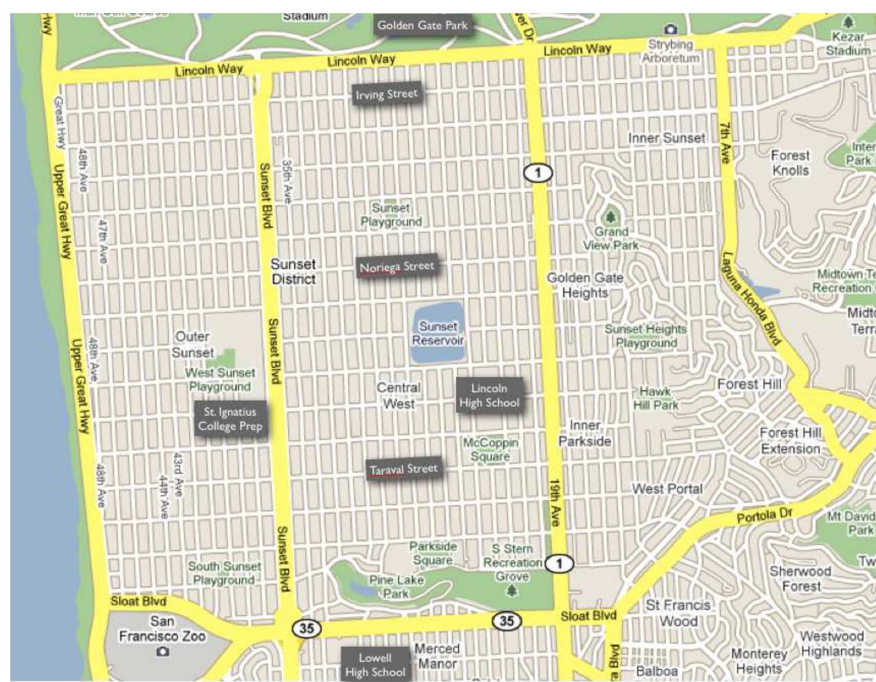 4: map of the sunset district. modified based on
