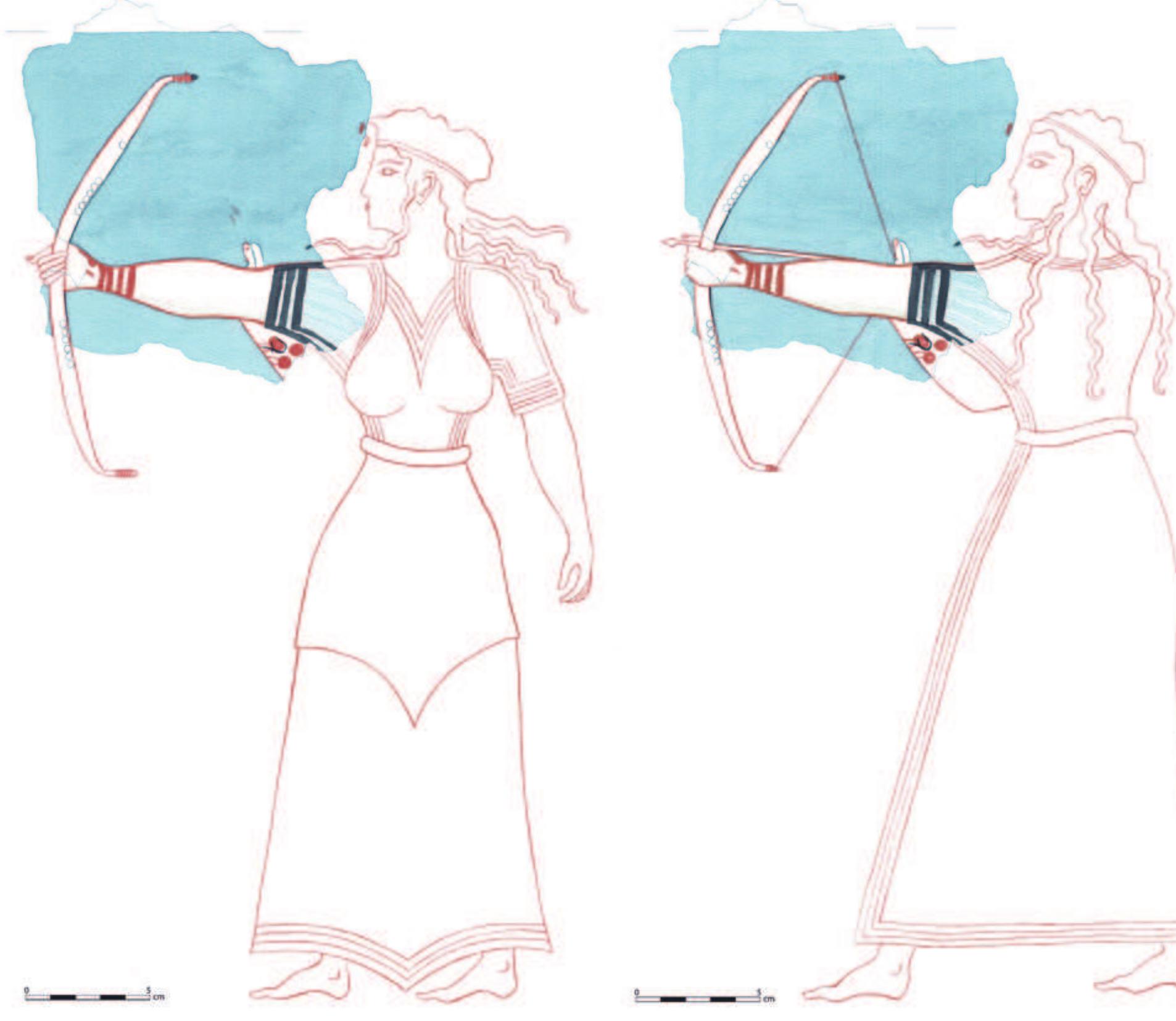(deft). color reconstruction showing the archer in a