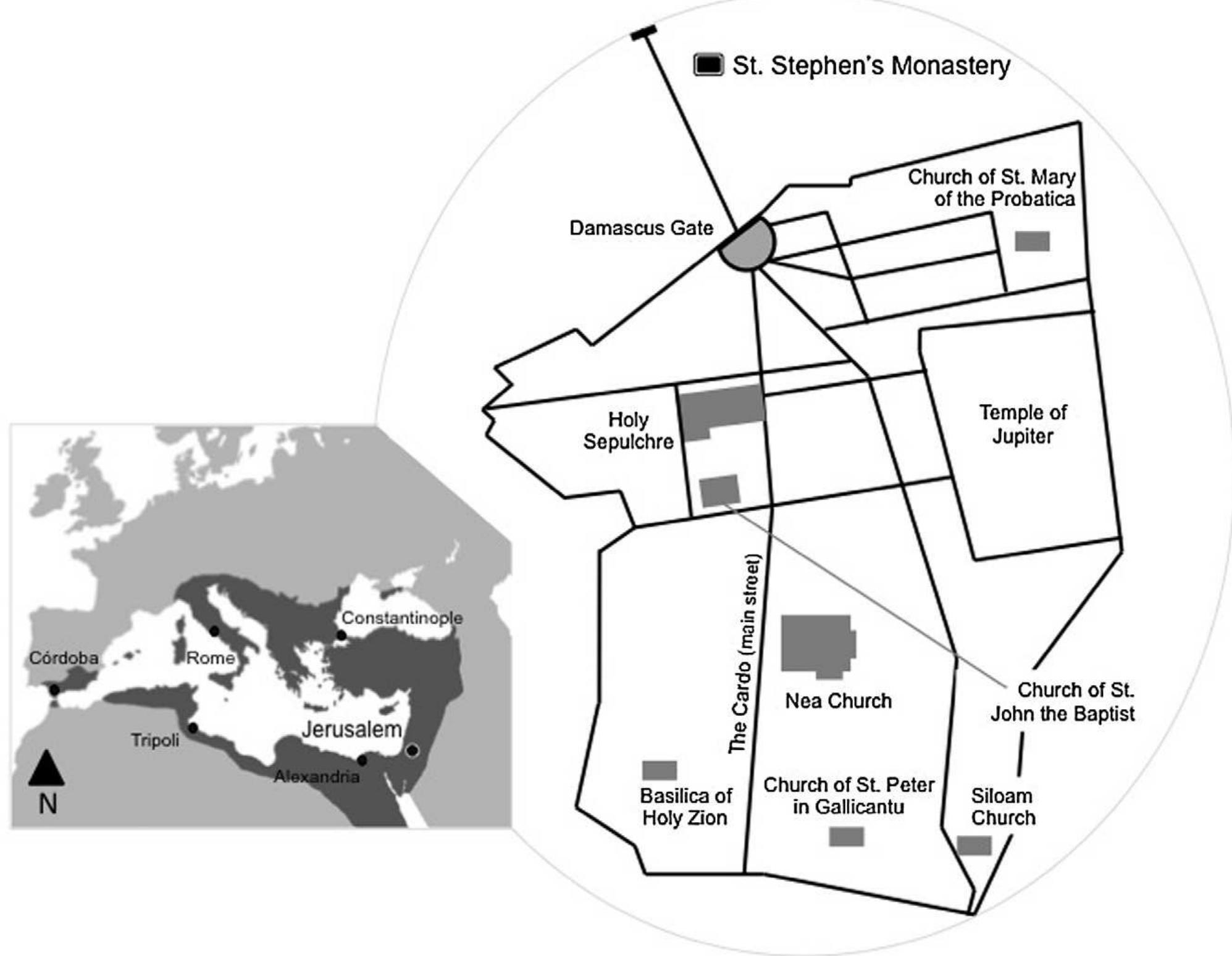 Map of the major cities of the byzantine empire and the old
