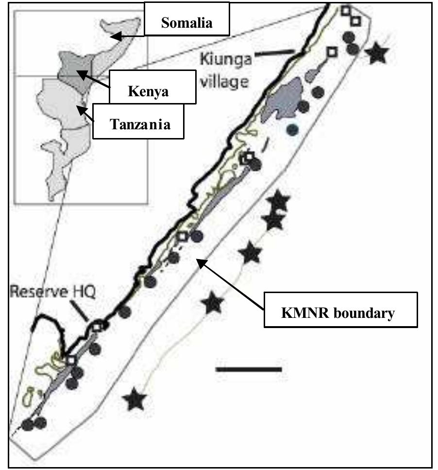 Map of the kmnr located just south of the kenya- somali