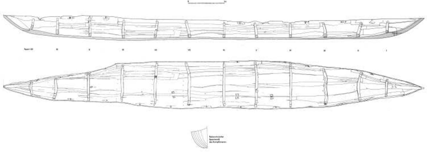 The vaaler moor boat in plan and profile (from hirte 1989: