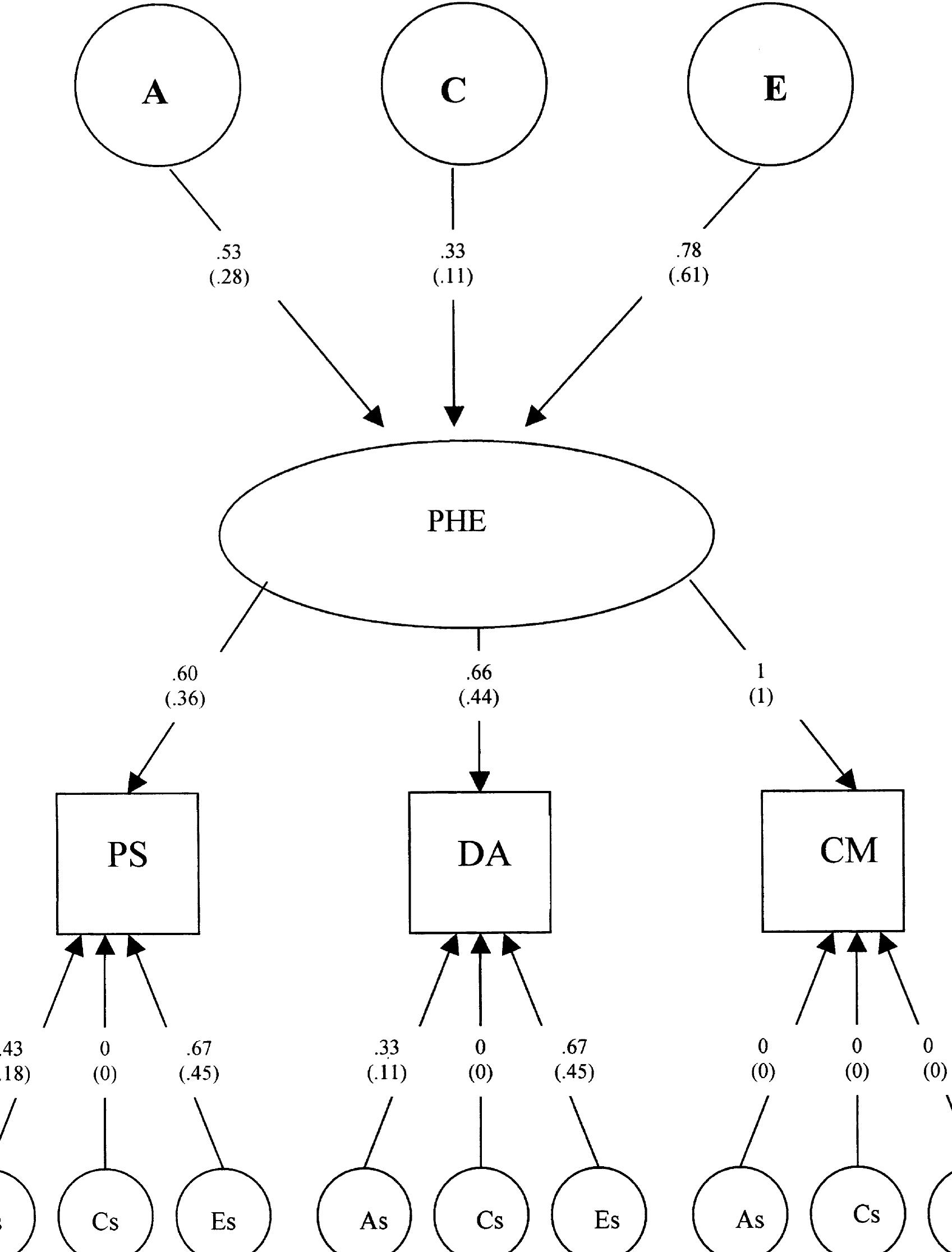 Path diagram of a common pathway model. ps:personal