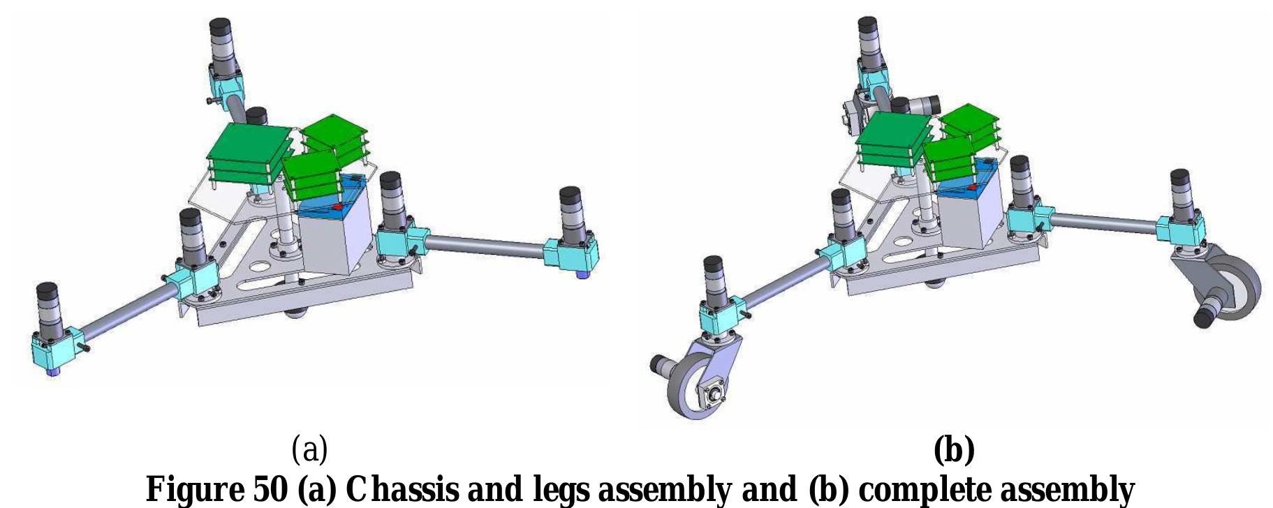 Shows the section view of the caster wheel assembly. the