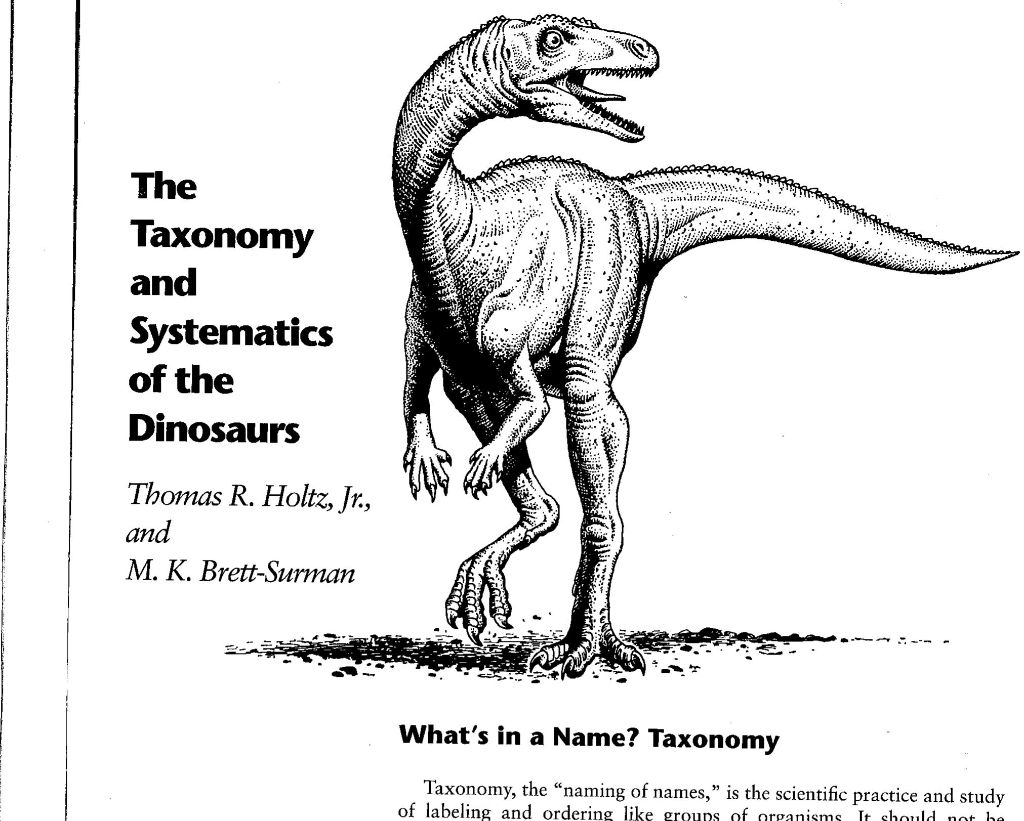 Figure 2 - The taxonomy and systematics of the dinosaurs