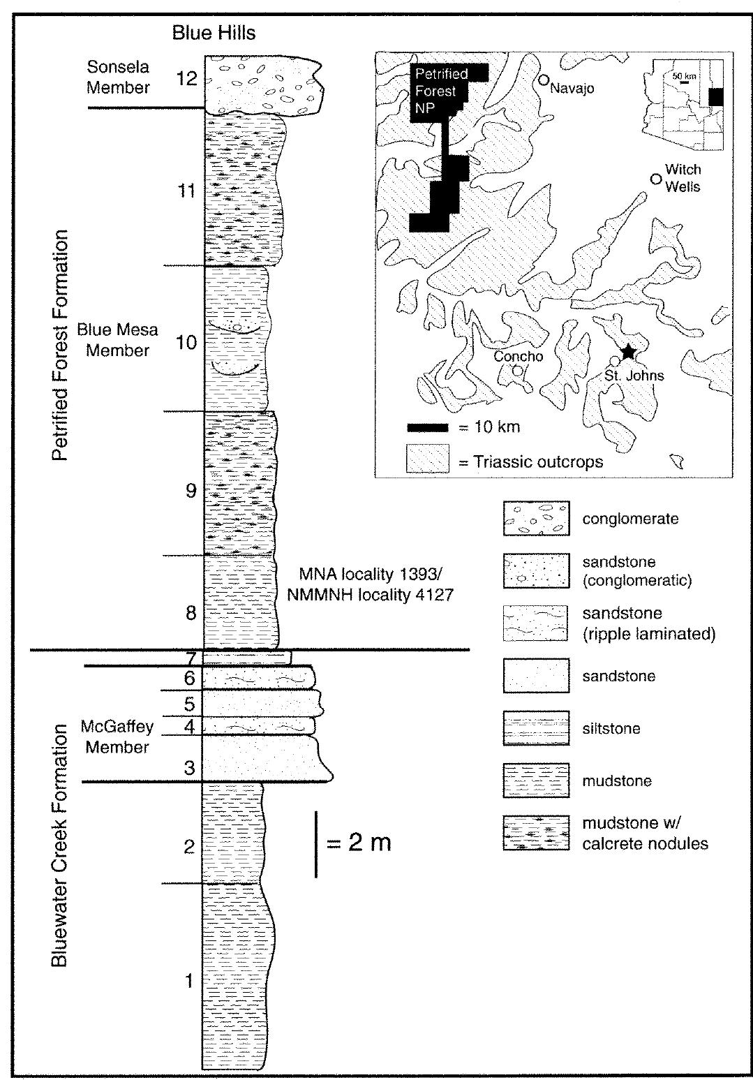 Stratigraphic section, generalized geologic map, and index