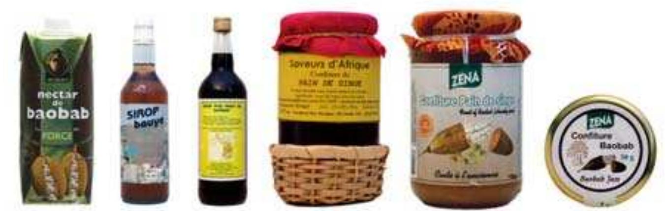 From left to right: baobab nectar, two different kinds of