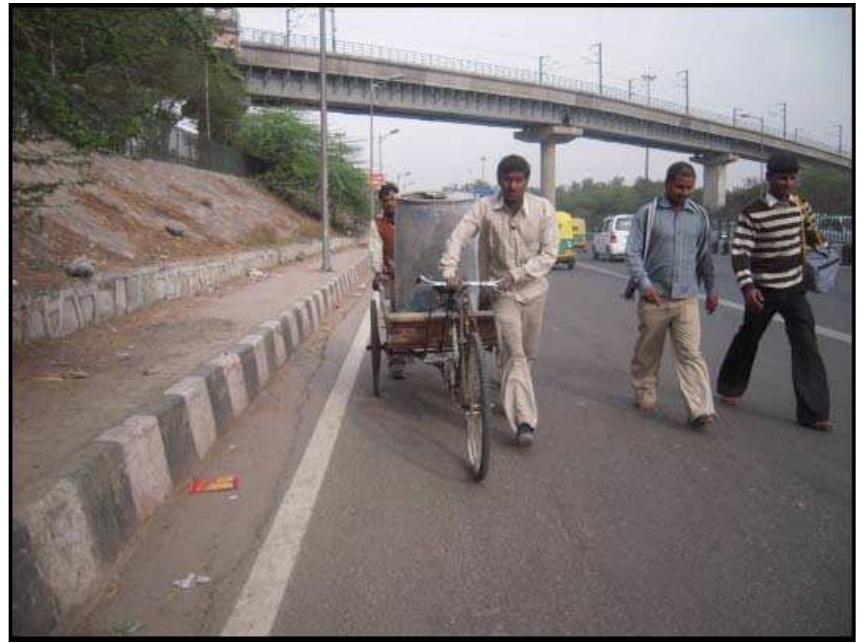 Example of inaccessible pathway with high kerb in india