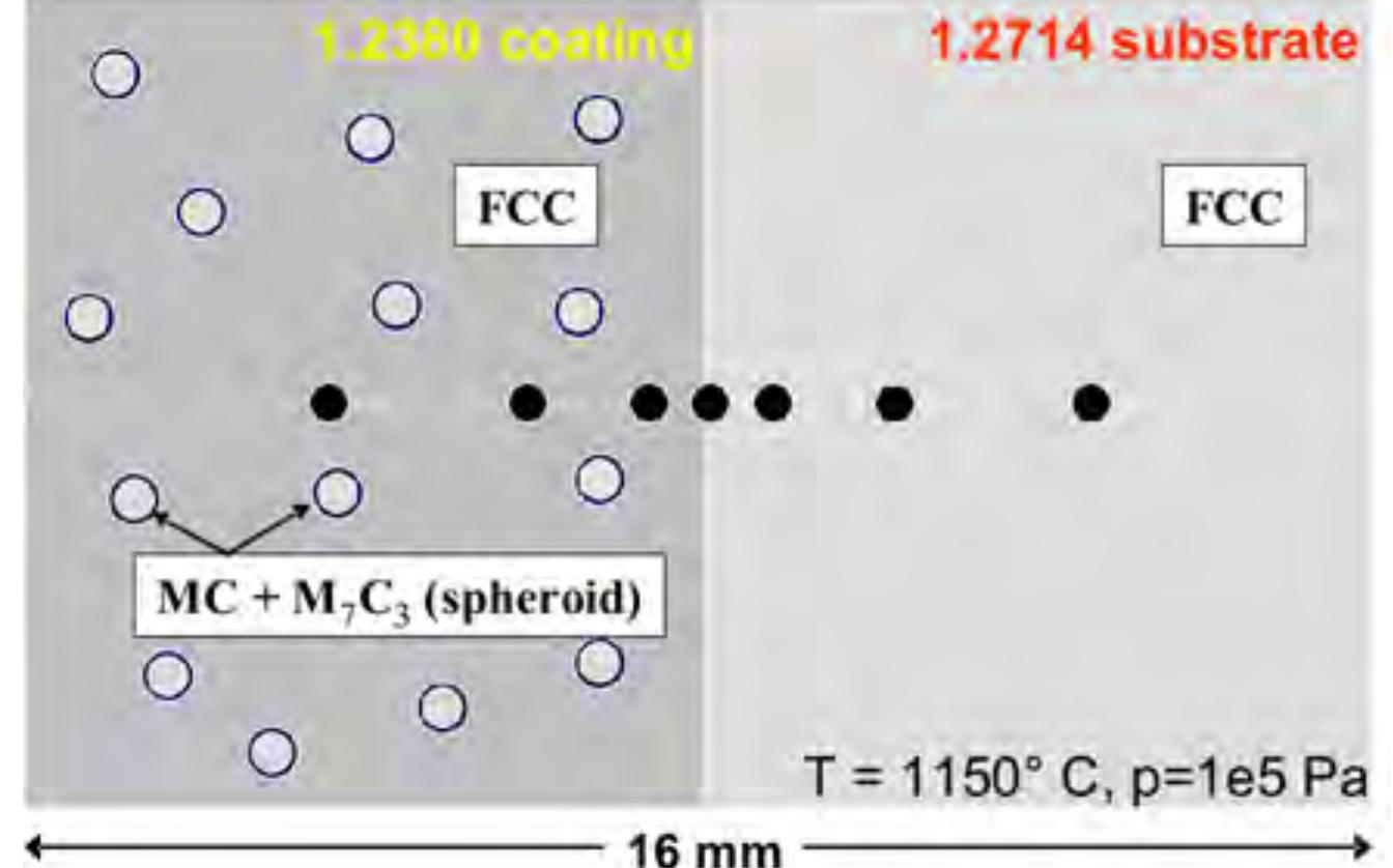 Schematic layout of the i-cell simulation with dictra