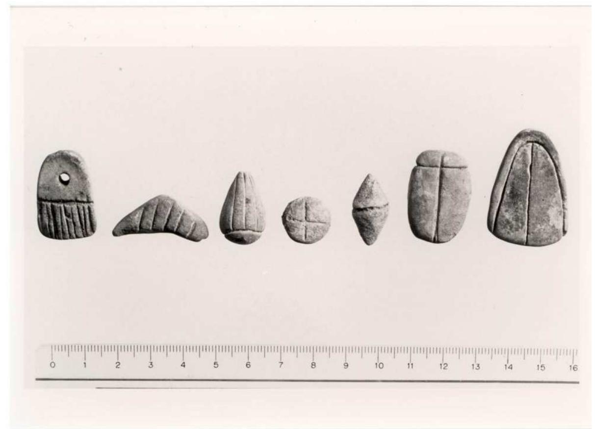 Complex tokens representing, from left to right, one