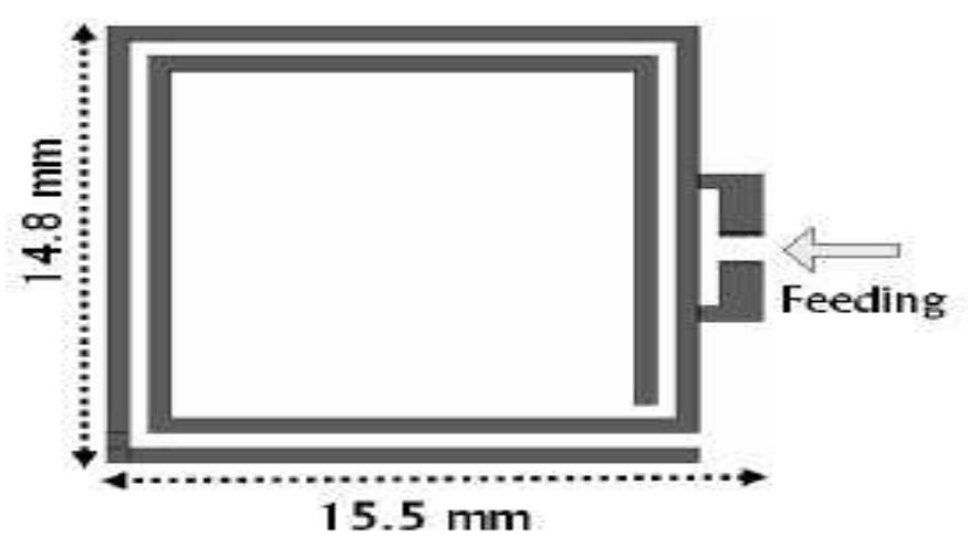 Configuration of the small-sized spiral dipole antenna for