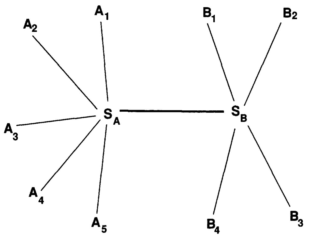 A simple local and long distance network.