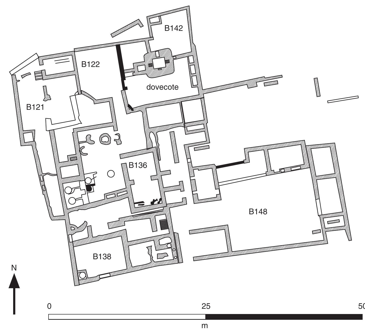 3b insula from karanis area 10-12, f—g, phase b. redrawn