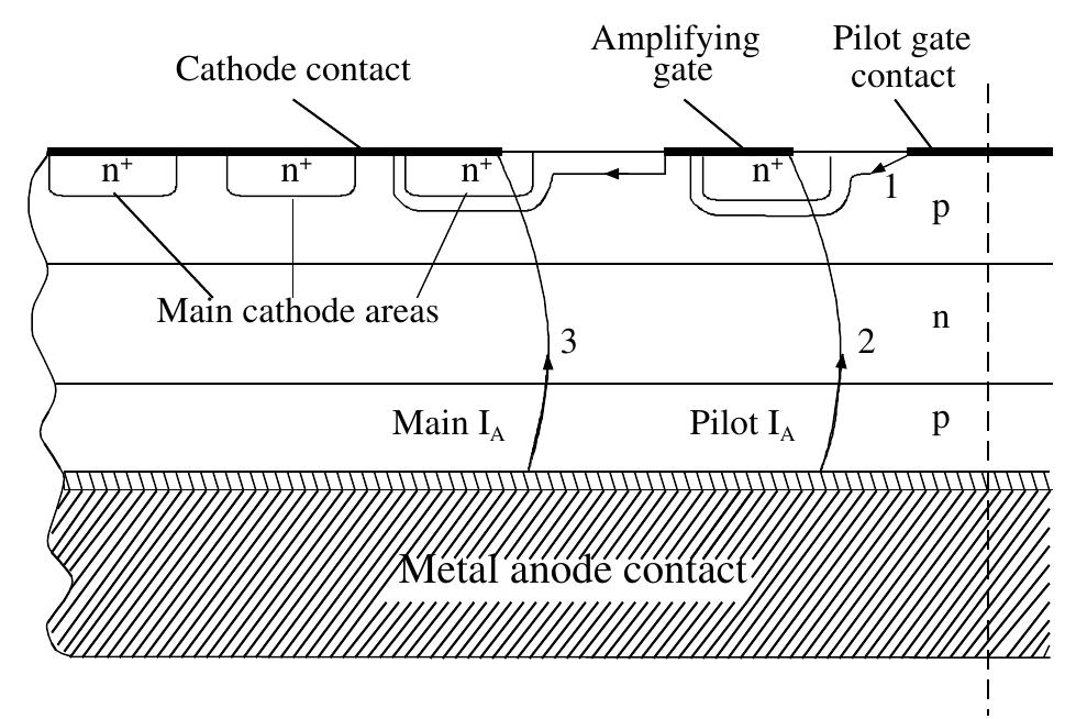 14 —_cross section showing the amplifying gate structure in