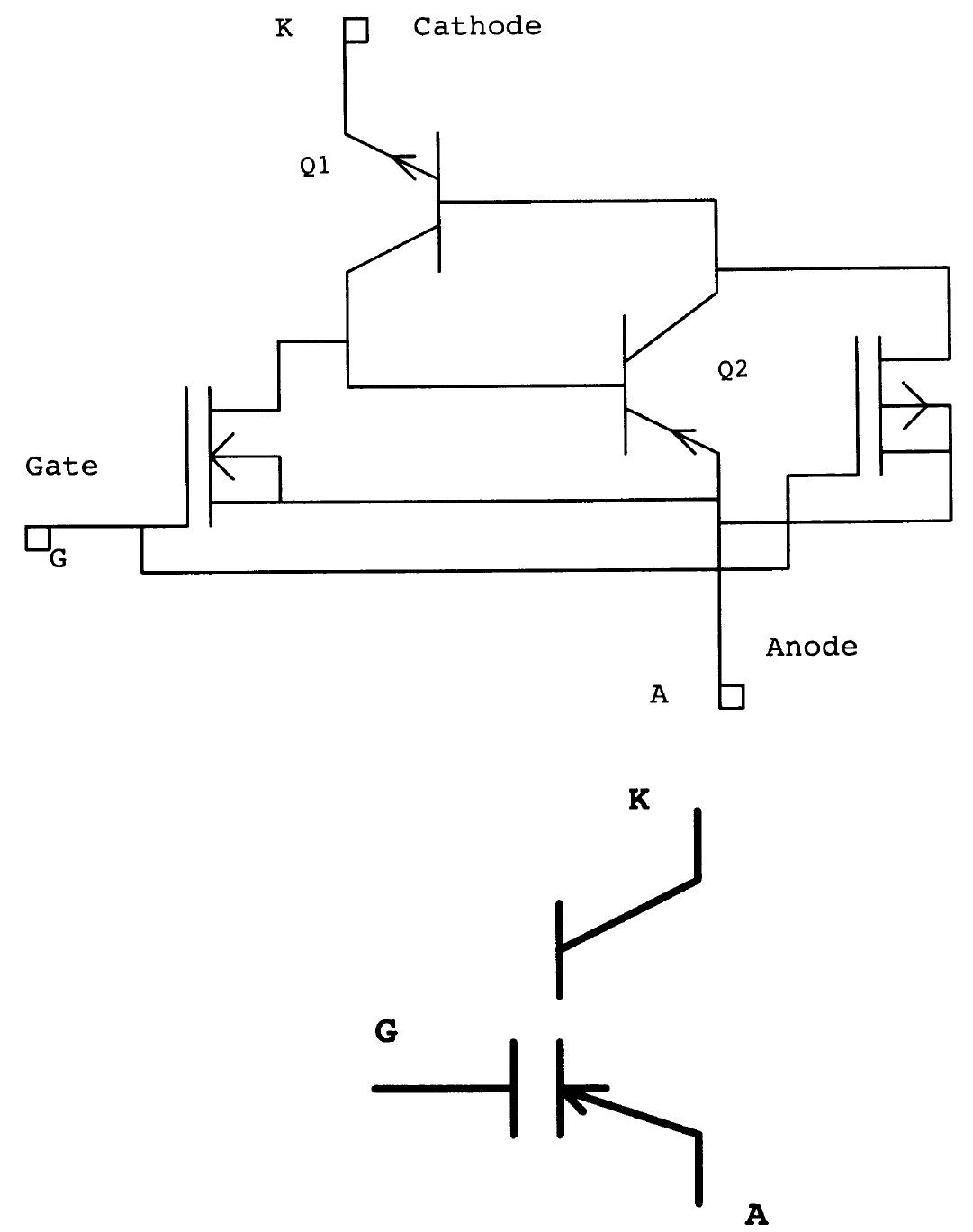 1 equivalent circuit and symbol of an mct. the scr is a