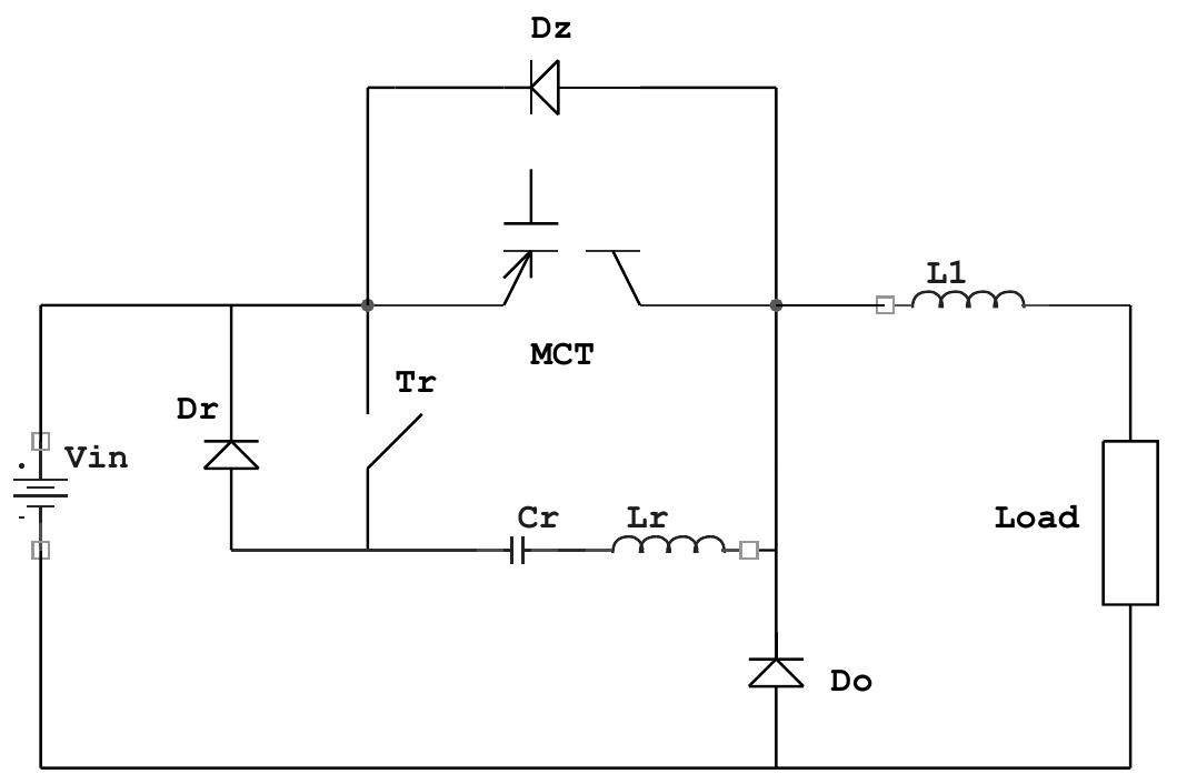 9 power circuit of mct resonant buck-converter. a resonant