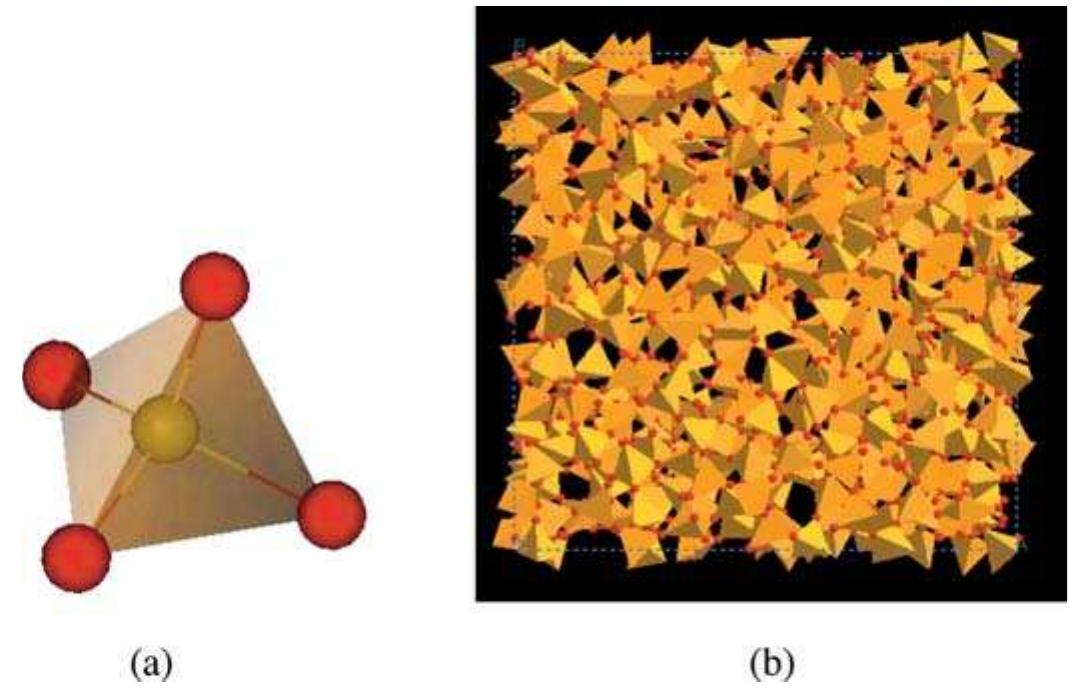 The structure of vitreous silica is composed of a (a) basic