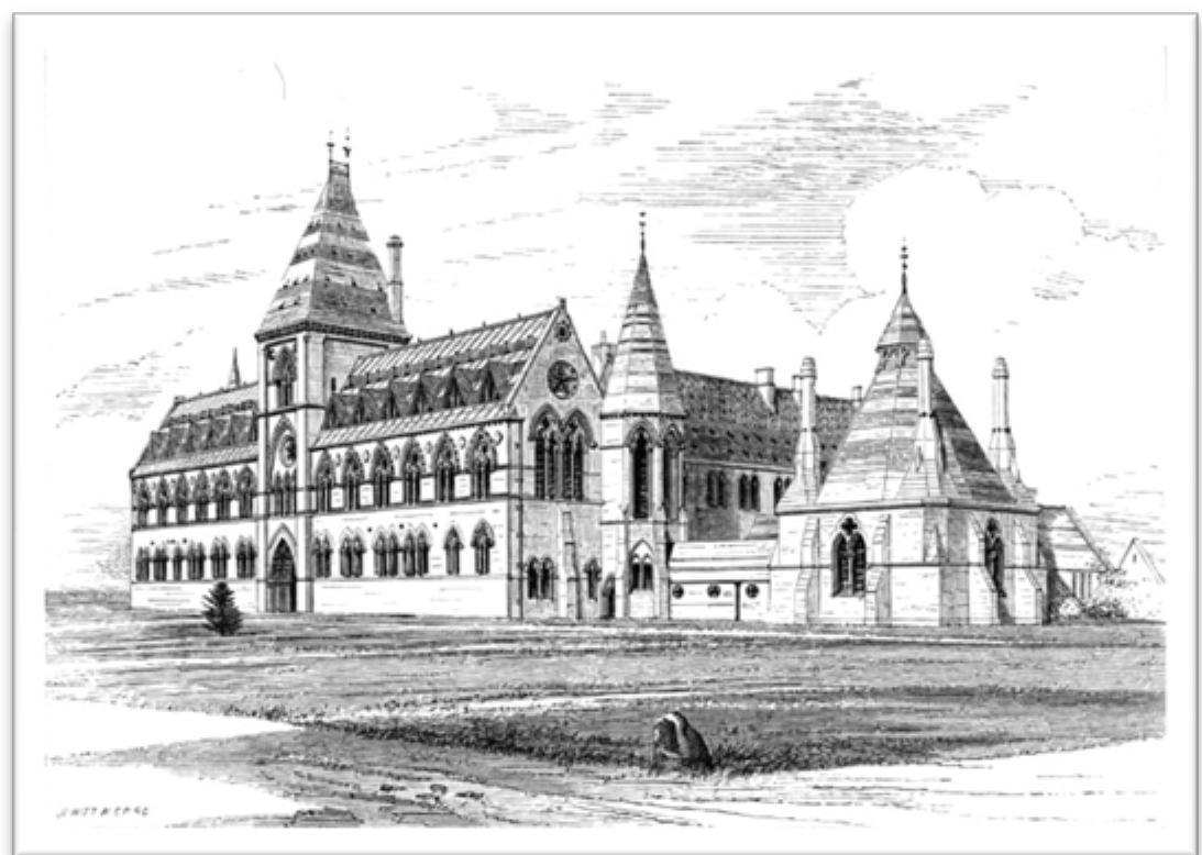 O. jewitt, 1858. the exterior of the oxford museum.