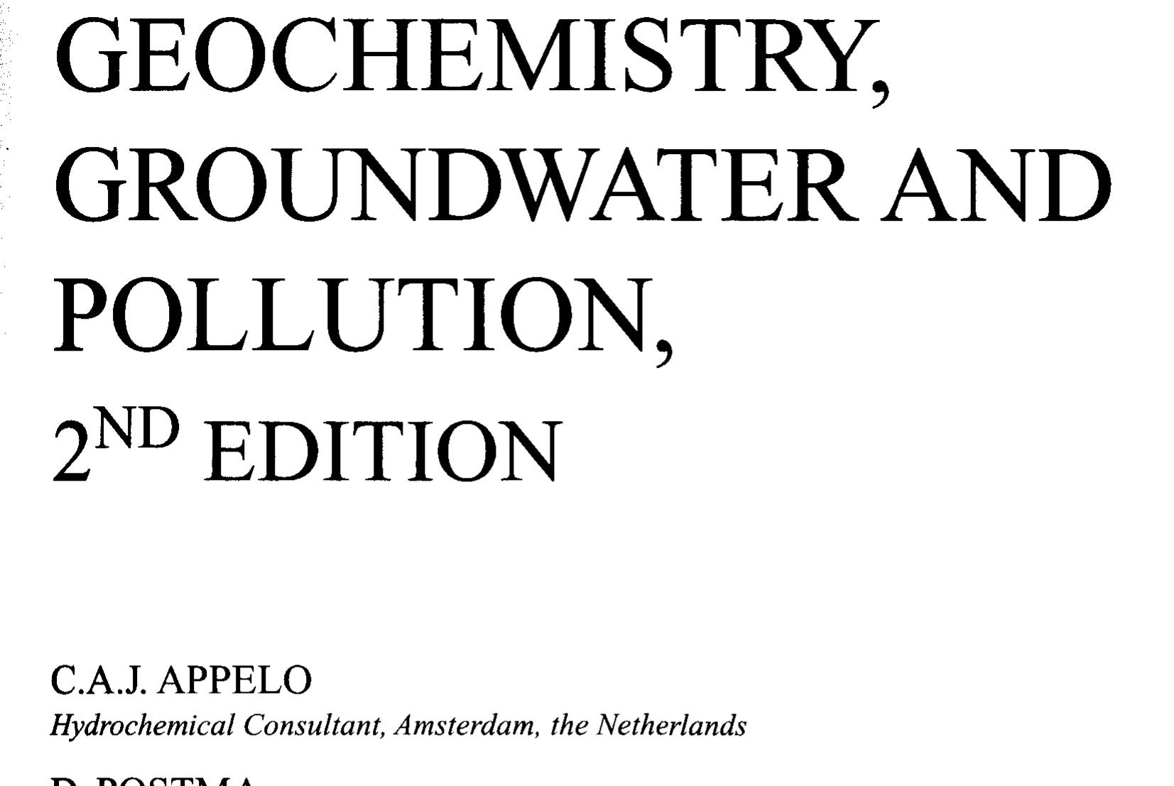 (PDF) Geochemistry, groundwater and pollution
