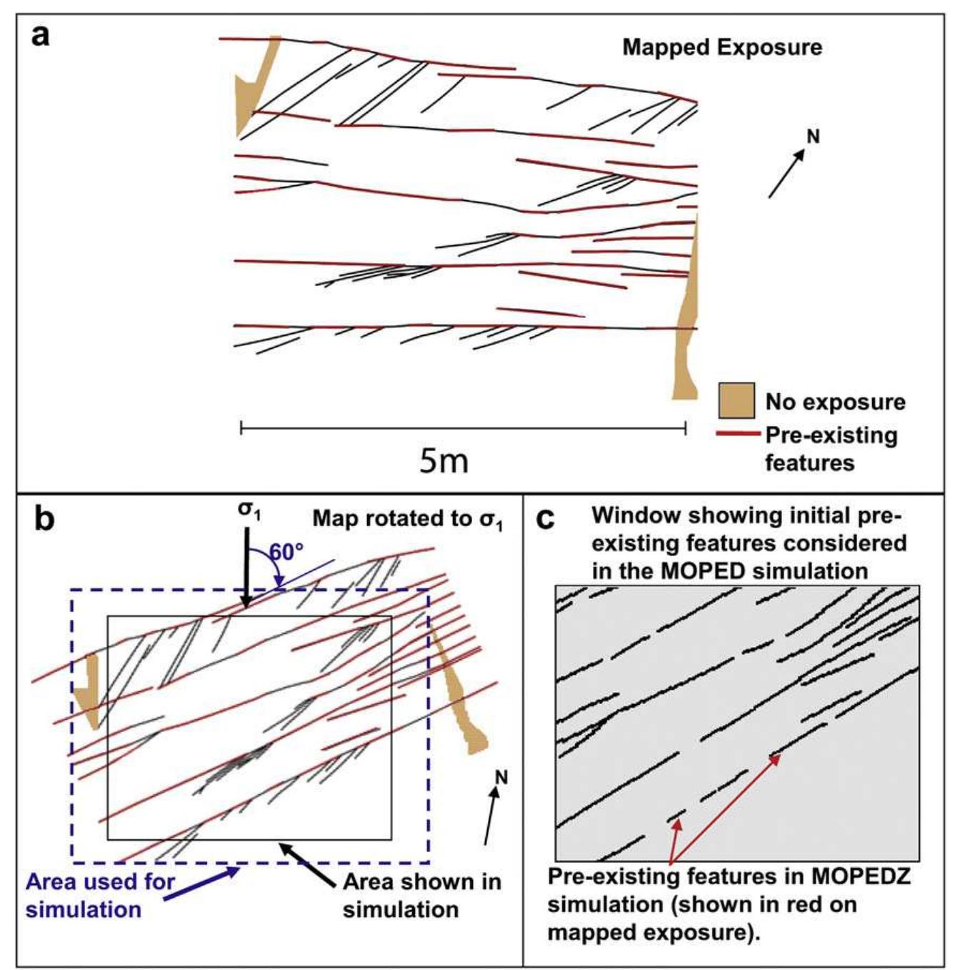 (a) small section from map shown in fig. 1c. (b) mapped