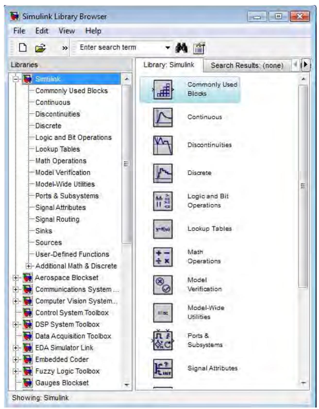 1: the simulink library window the simulink library browser
