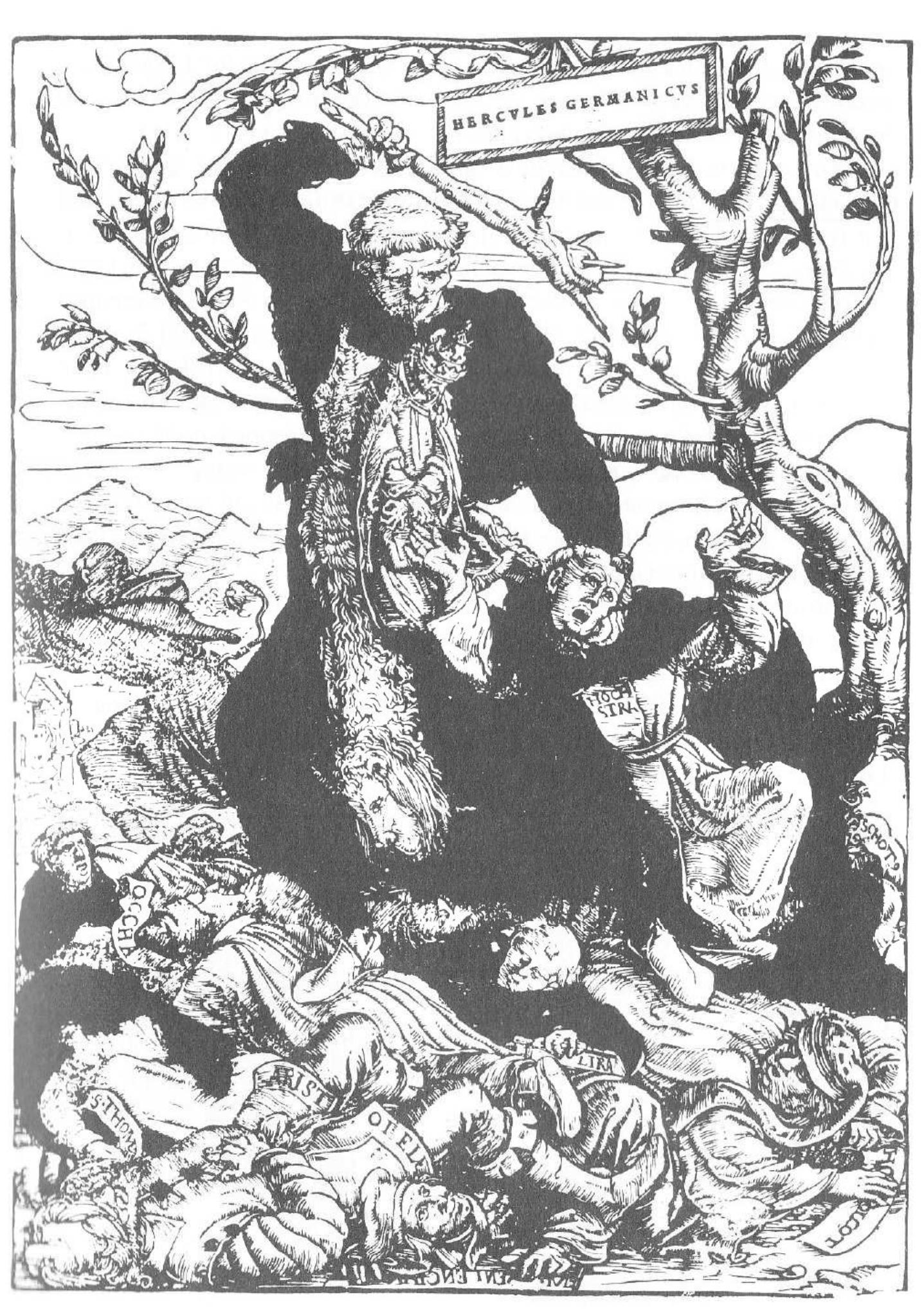 Hans holbein the younger, luther as german hercules, 1523*°