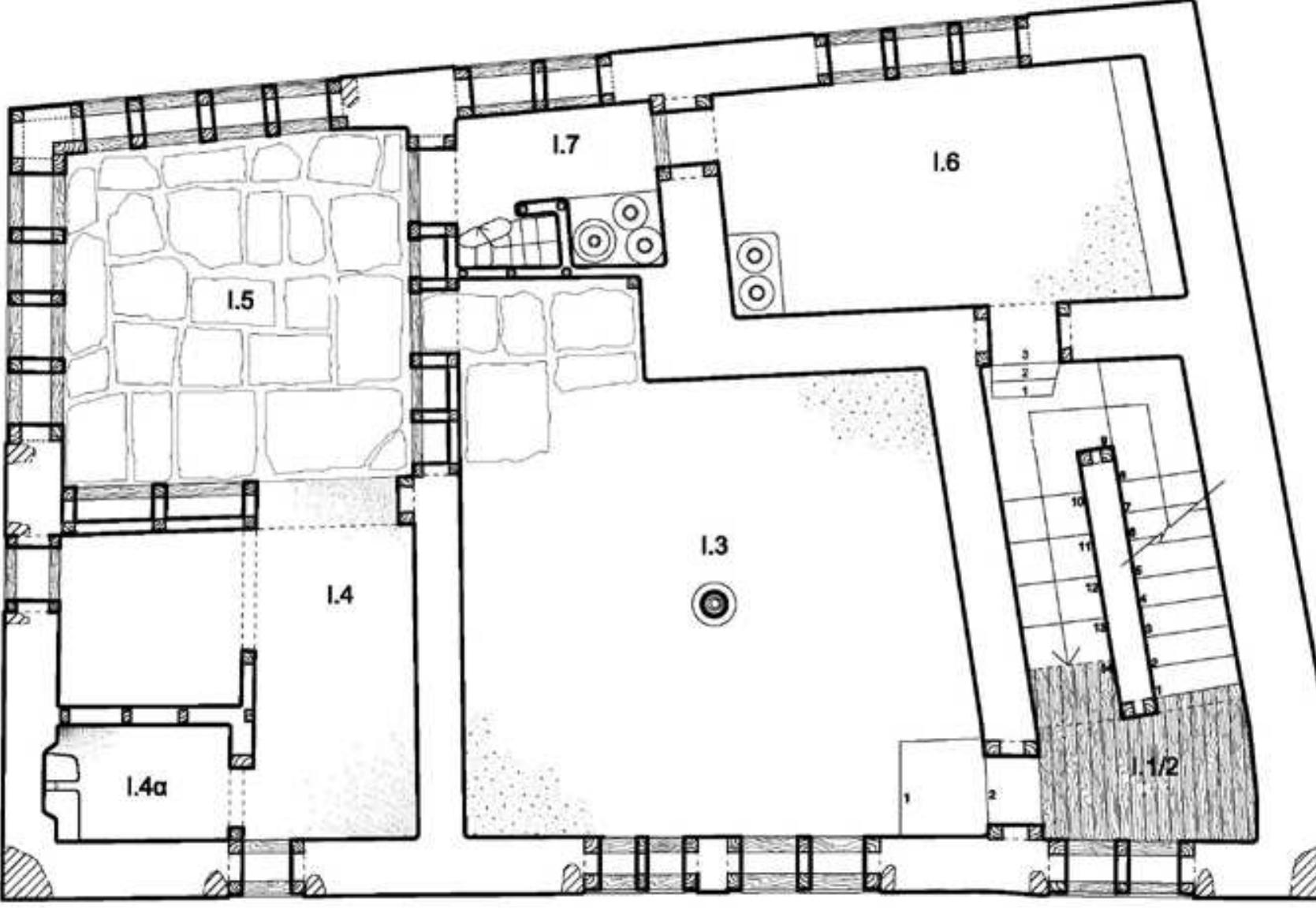 1 the west house, akrotiri: plan of the first floor.
