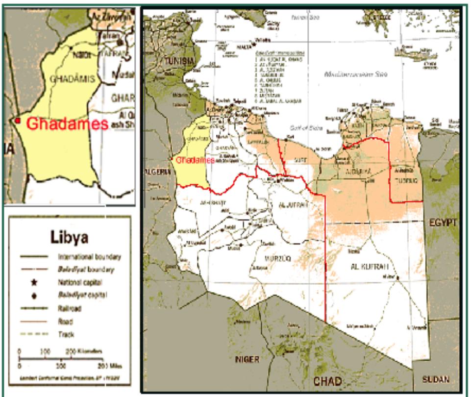 (6.2) map of libya showing (i)libya and neighbours,(ii)the