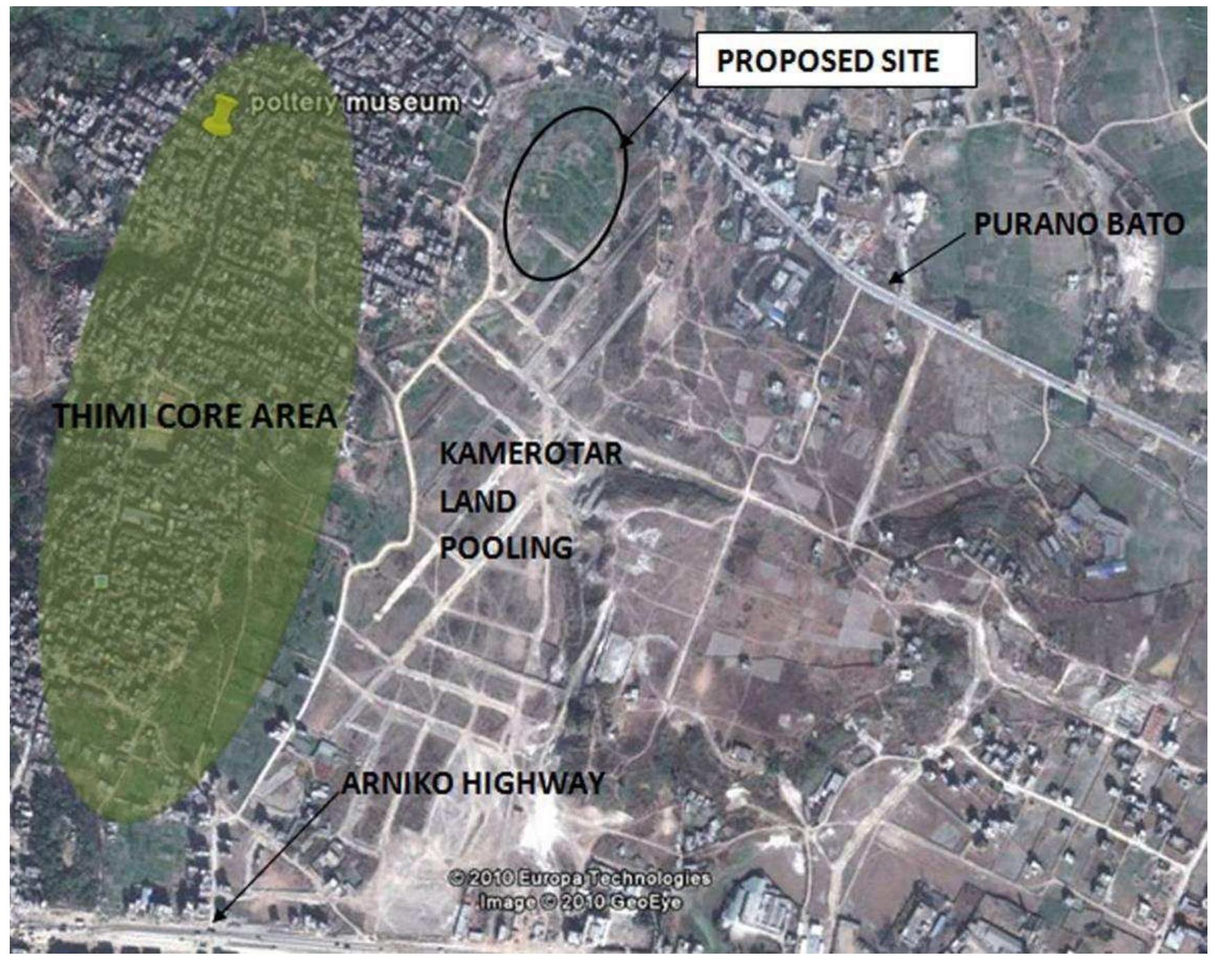 Location map (courtesy: g oogle earth) of thimi. itis